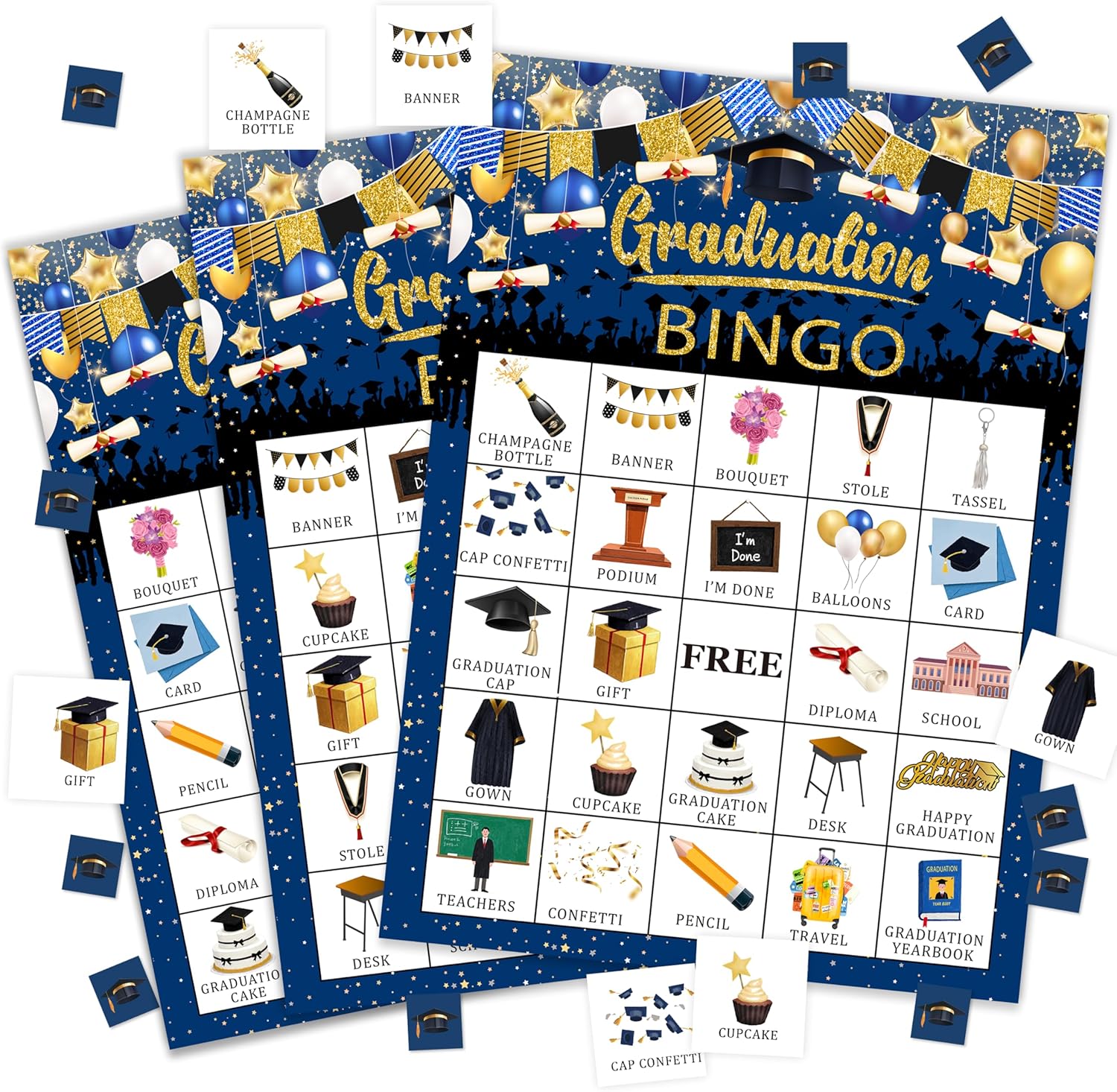 Graduation Bingo Game Cards for Adults, Graduation Party Game for ...