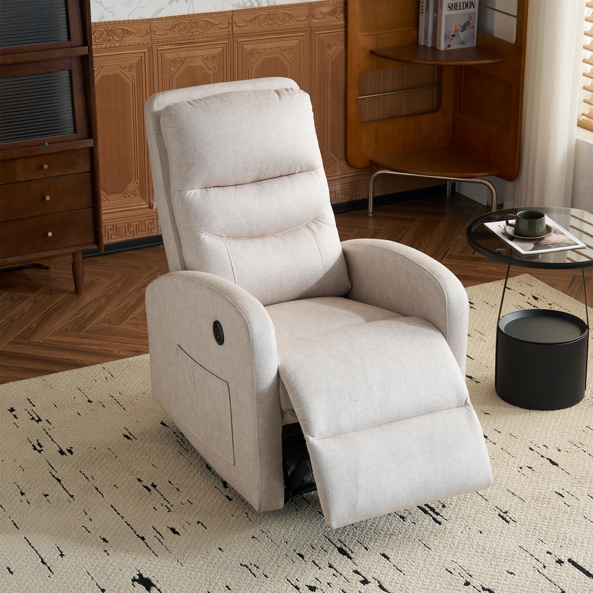 Amazon｜OSJ リクライニングソファー 電動リクライニングソファ オットマン一体型 1人掛け USBポート付き 電動ソファ モーションソファー 耐圧分散 電動ソファー スマホ充電可 ...