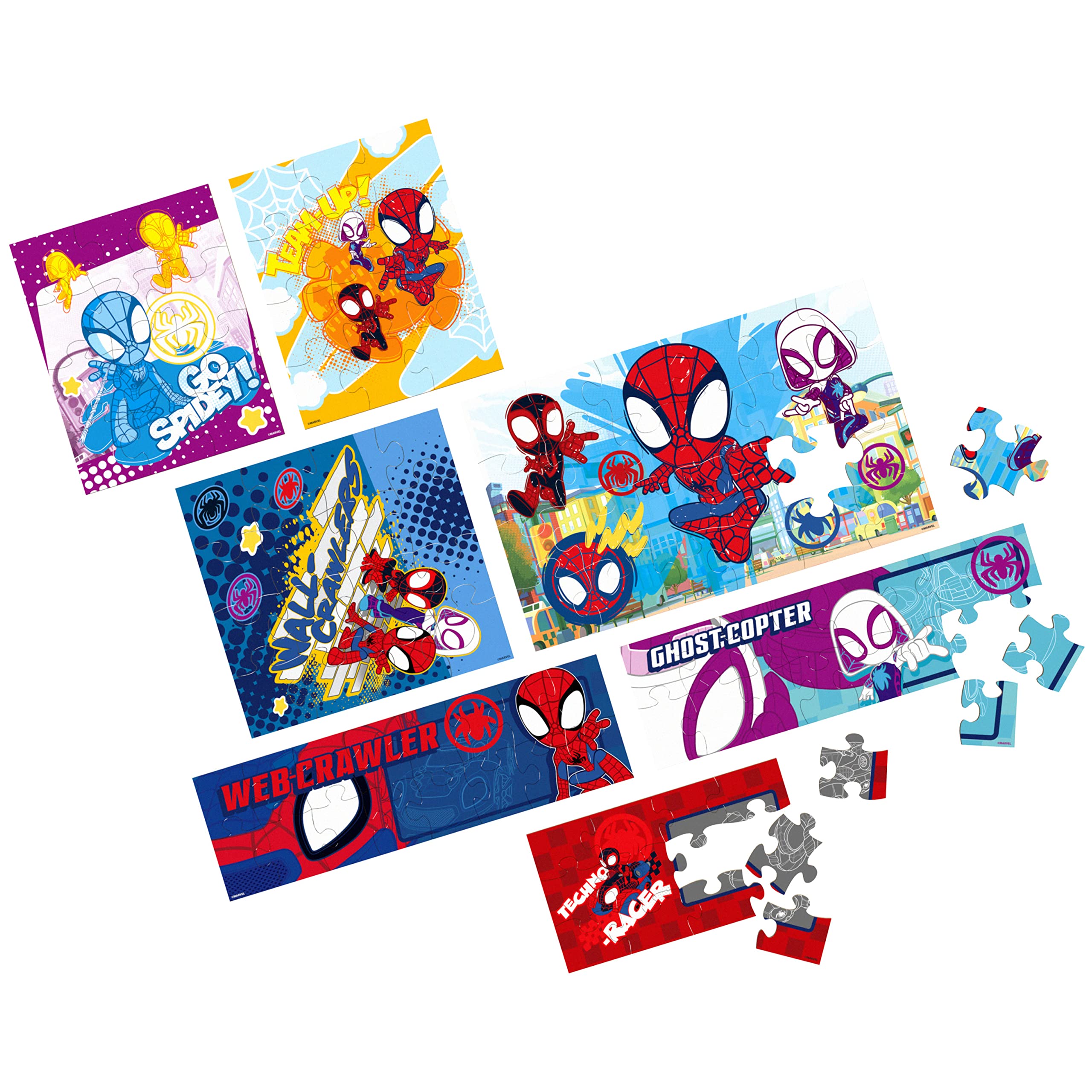 Snapklik.com : Marvel Spidey And His Amazing Friends 7 Wood Jigsaw Puzzles