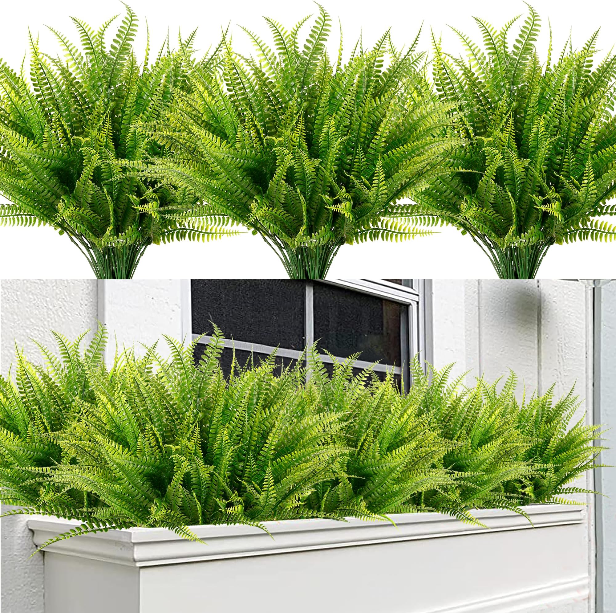 Amazon.com: obbsie 16 Bunches Fake Plants Outdoor UV Resistant ...