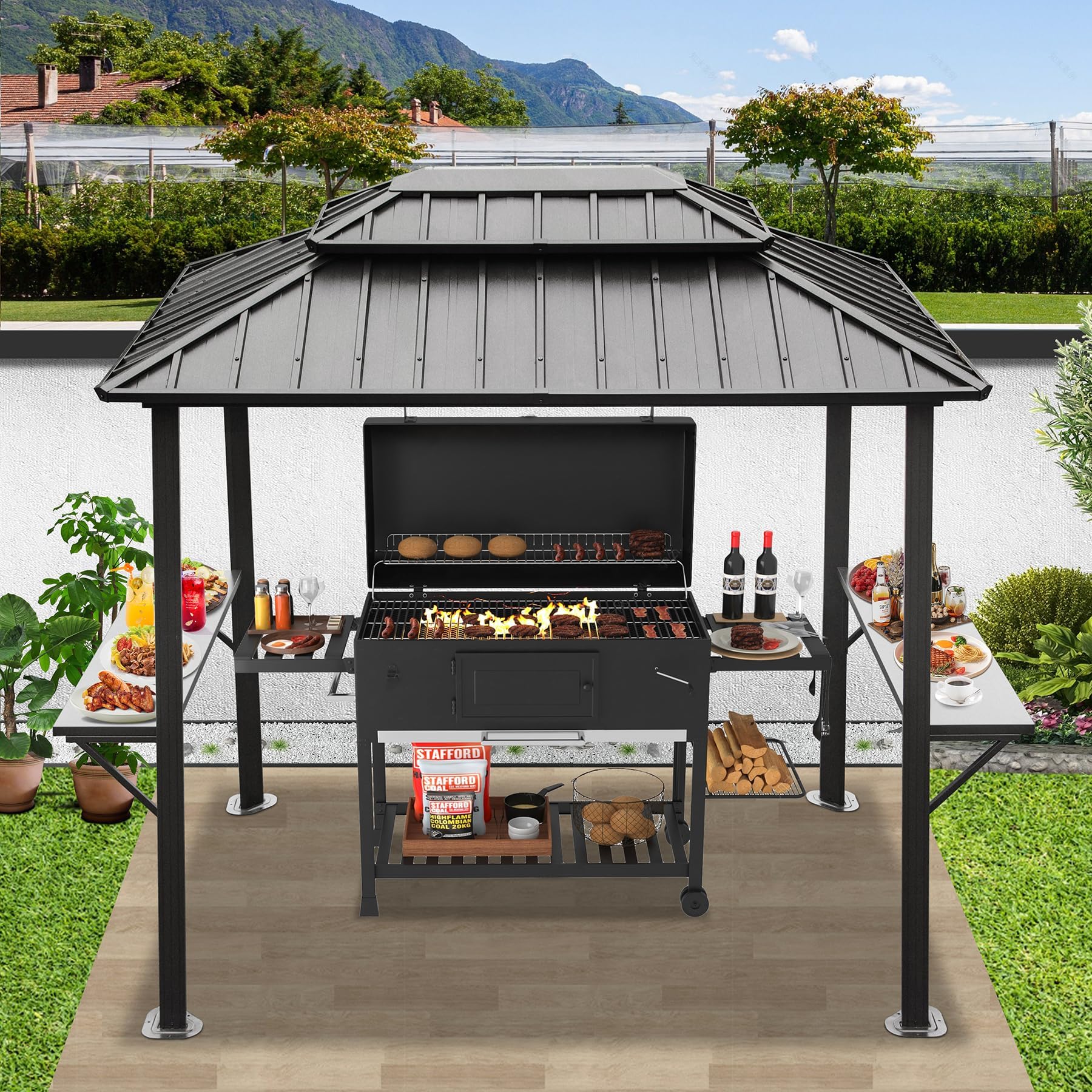 Amazon.com: Blackstone 6000 10’ x 10’ Bar and Grill Pavilion with Open ...