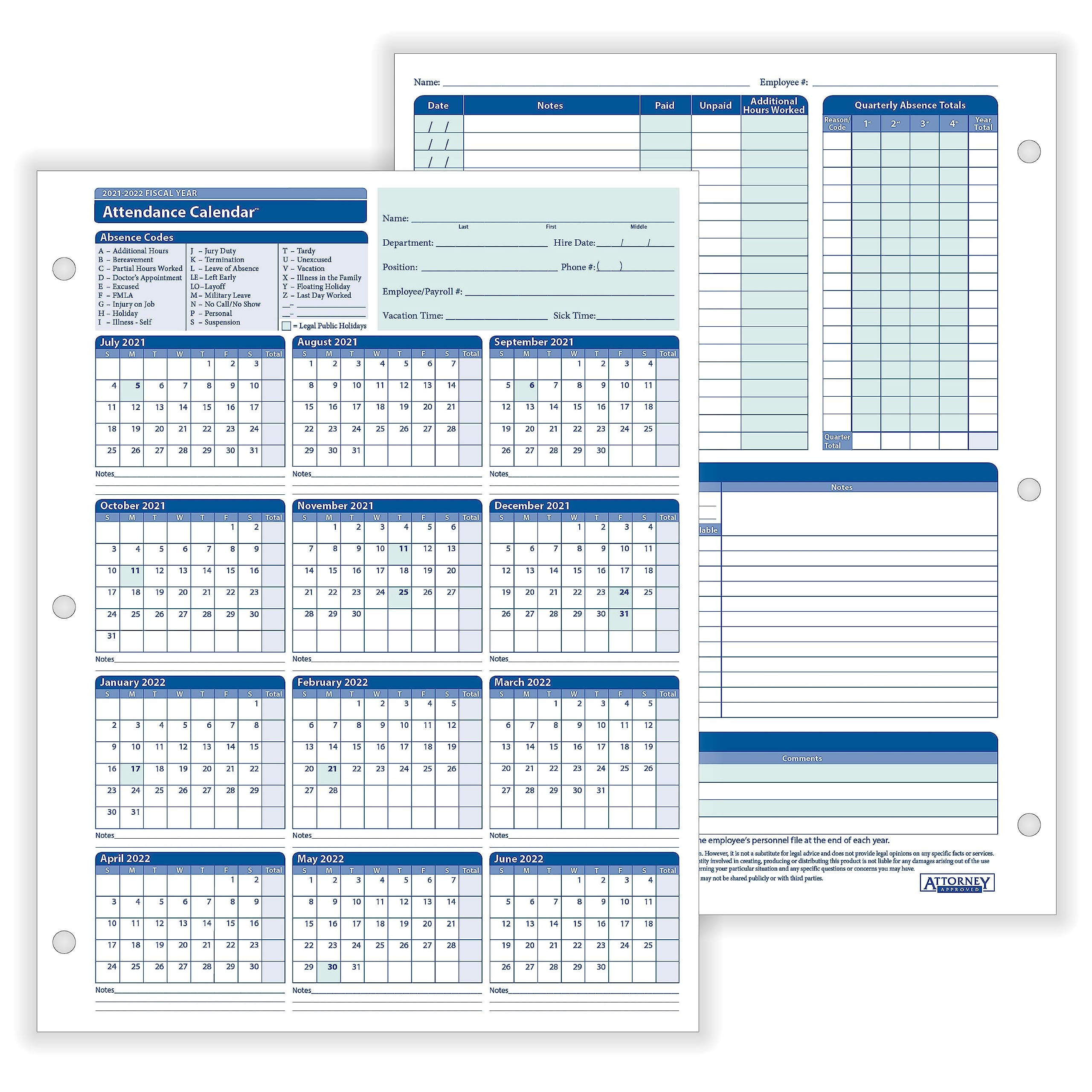 Amazon.com : ComplyRight 2023-2024 Fiscal Attendance Calendar, 50/Pack (A42005015) : Office Products
