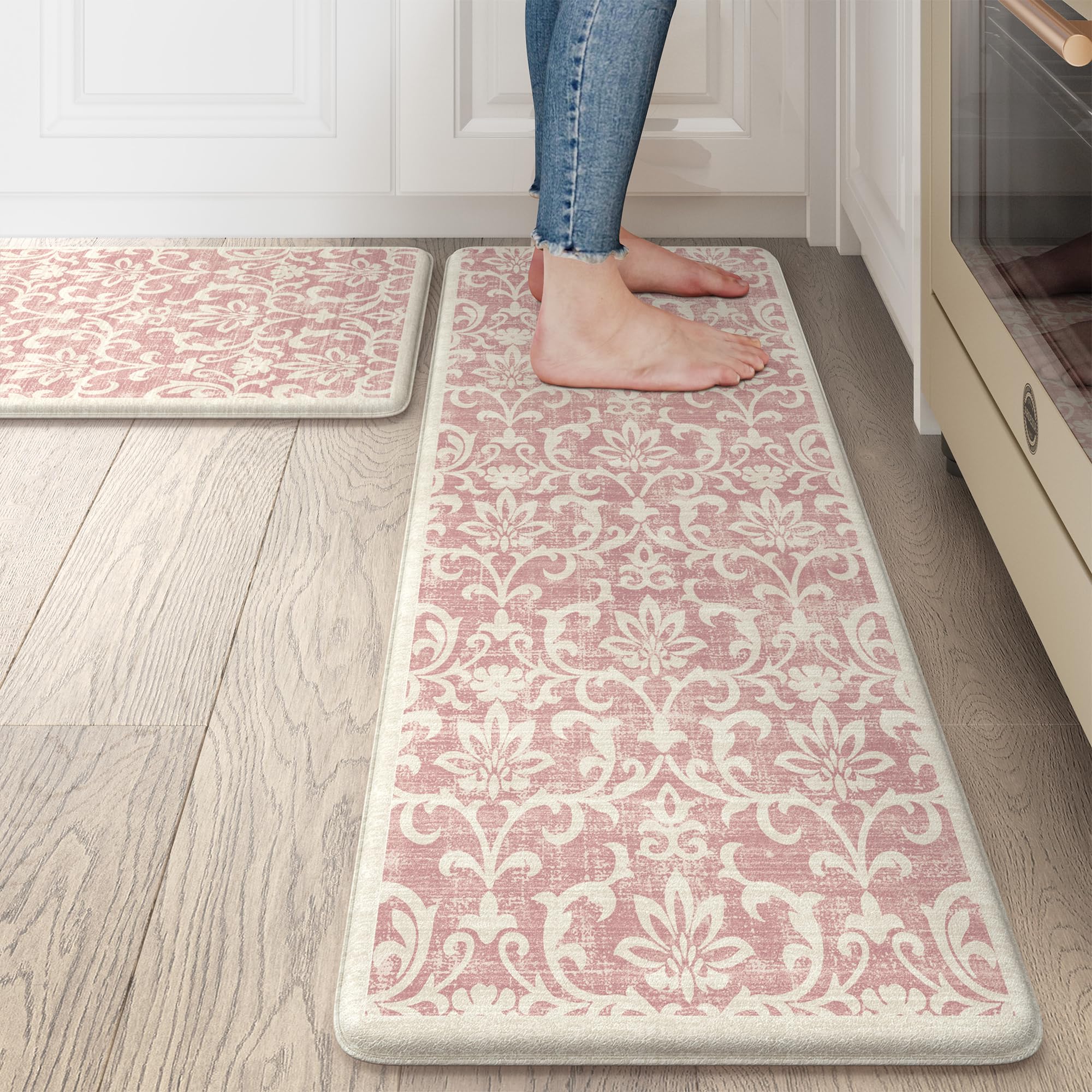 Amazon.com: LEEVAN Kitchen Rugs Non Slip, Cushioned Kitchen Floor Mats ...