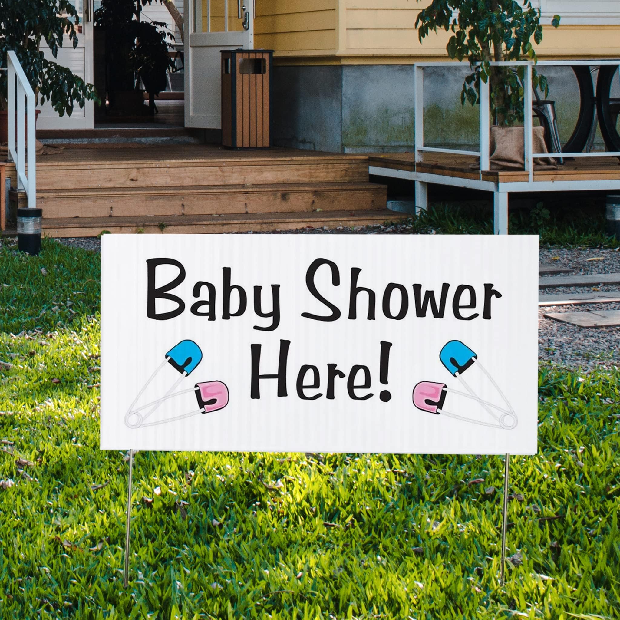 Amazon.com: Welcome To The Baby Shower Foil Yard Sign - Blue Pack of 2 ...