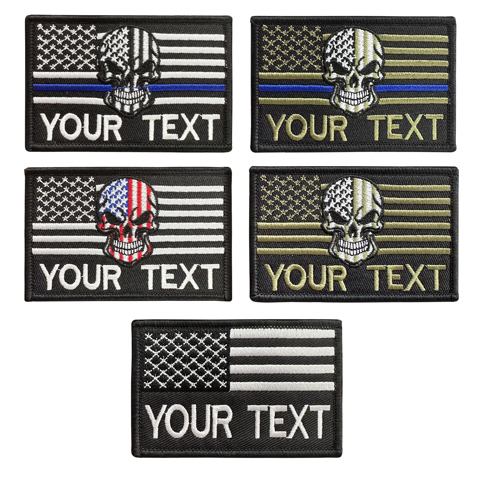 Amazon.com: 2PCS Customizable Name Patches, American Flag Patch Iron-on Or Hook Fastener ...