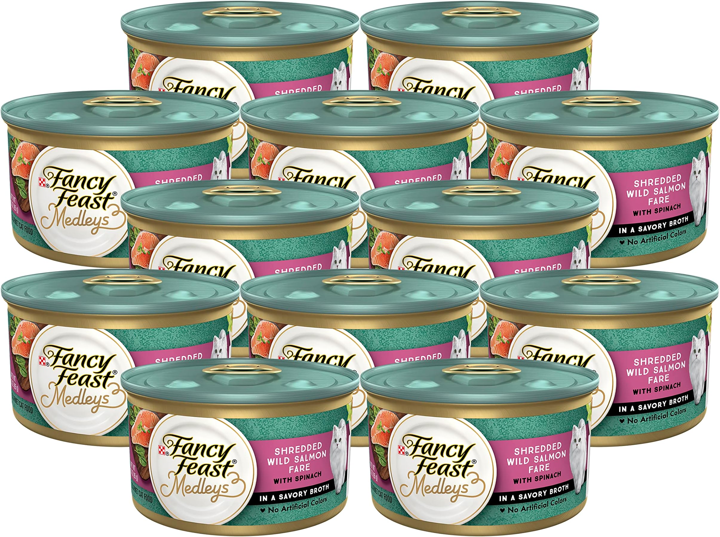 Amazon.com : Purina Fancy Feast Wet Cat Food, Medleys Shredded Wild ...
