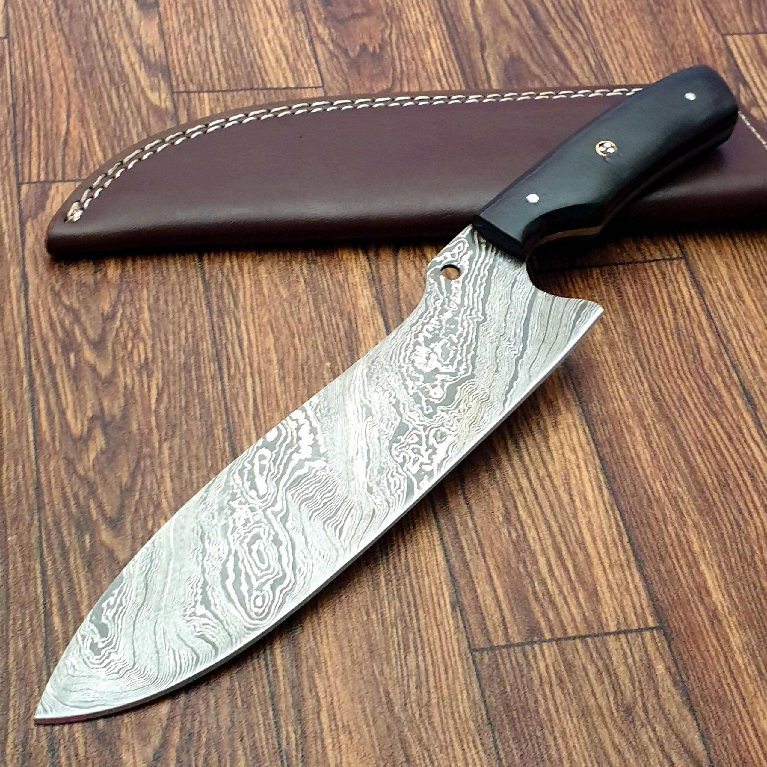 Amazon.com: KZ-80 Handmade Damascus Steel Cleaver Chopper Chef knife ...