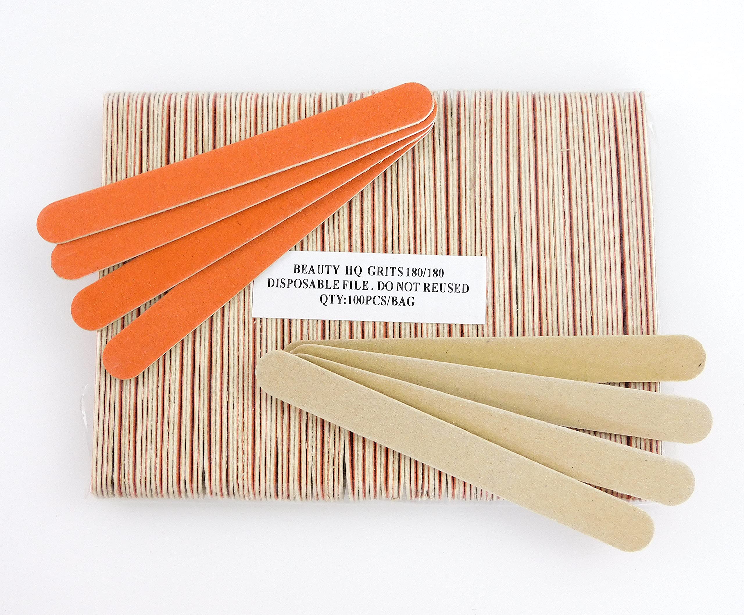 Amazon.com : 100 Pcs Nail Art Manicure File Grit 180/180 : Beauty ...