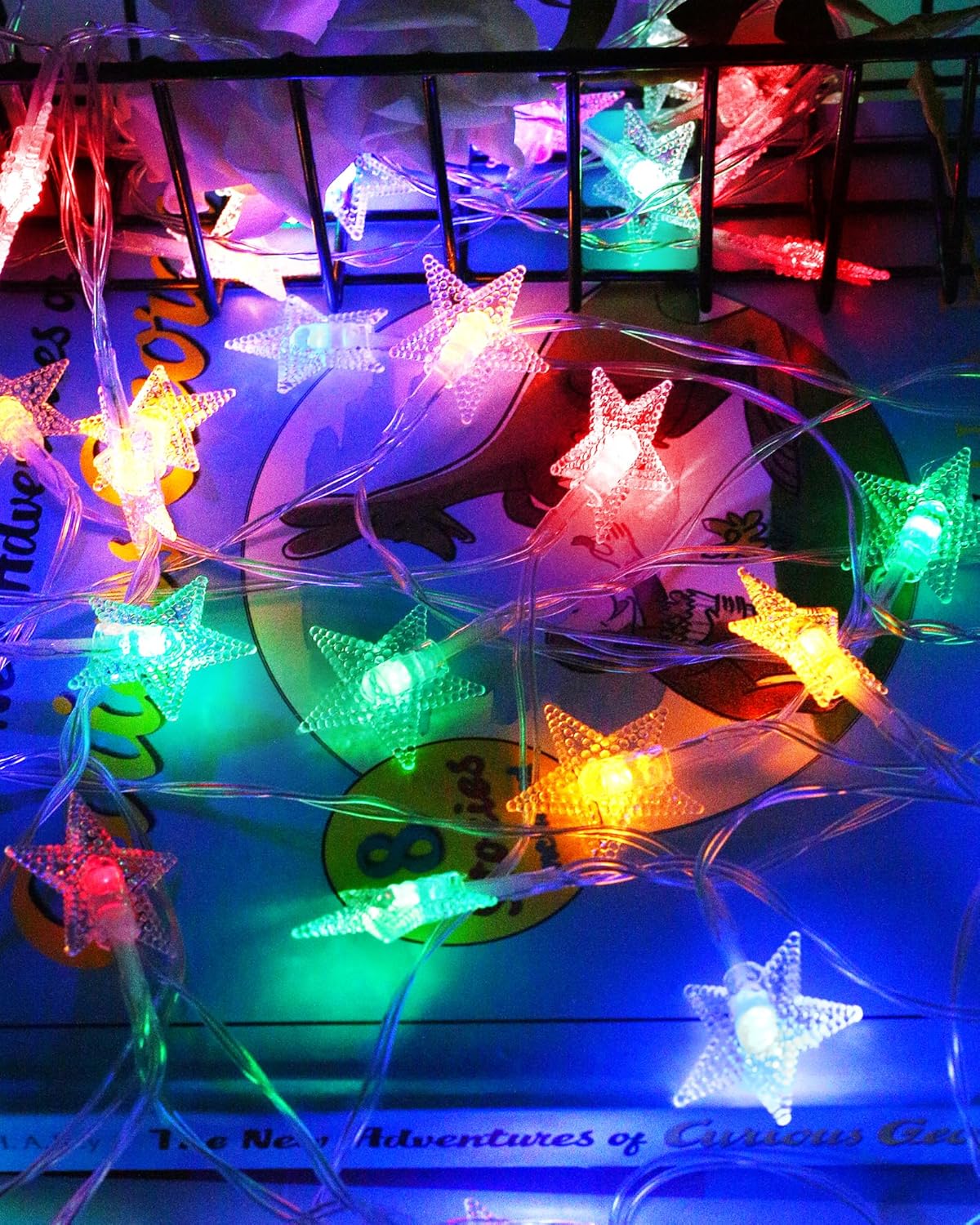 LED Star Fairy Lights Battery Powered, Colorful LED String Fairy Light ...