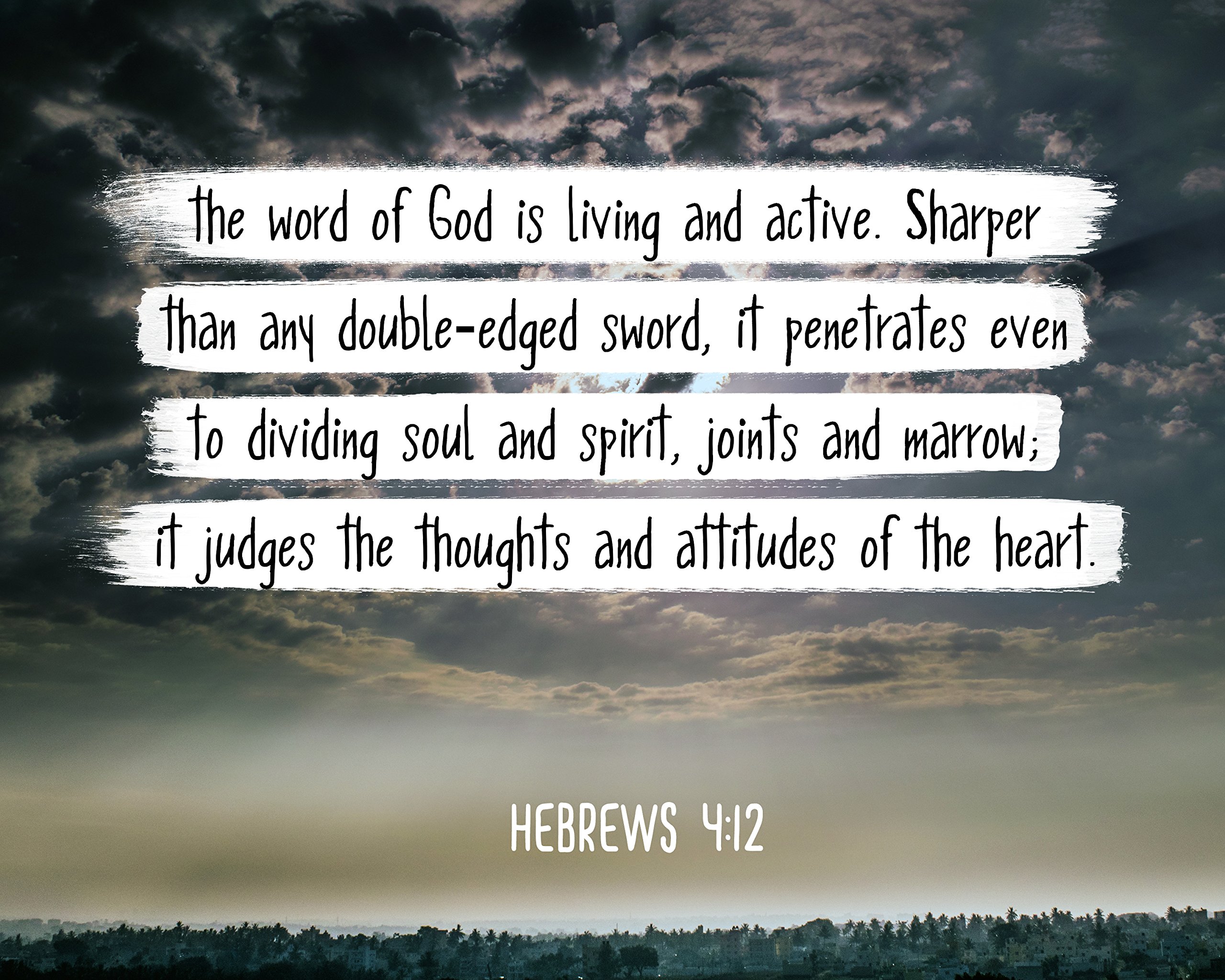 Amazon.com: Bible Verse Wall Art: Hebrews 4:12 - For the word of God is ...