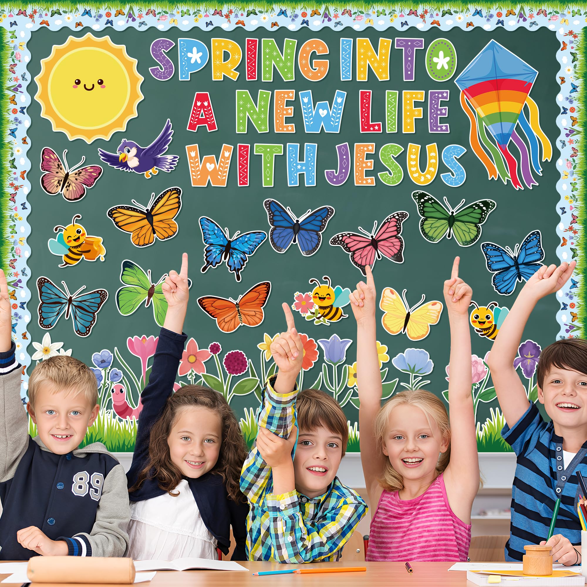 Snapklik.com : AsodSway Easter Spring Jesus Cutouts - 139P Spring Into A New Life