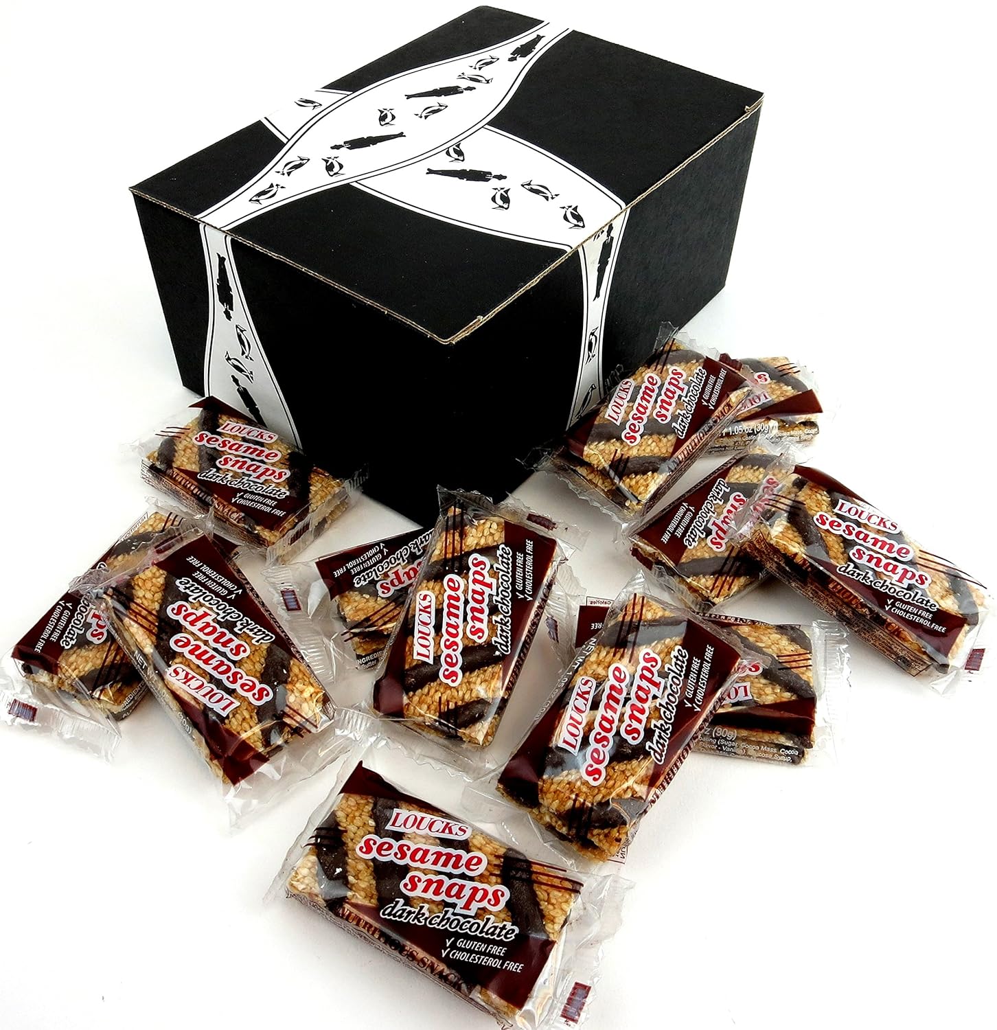 Amazon.com : Loucks Sezme Dark Chocolate Sesame Snaps, 1.05 oz Packages ...