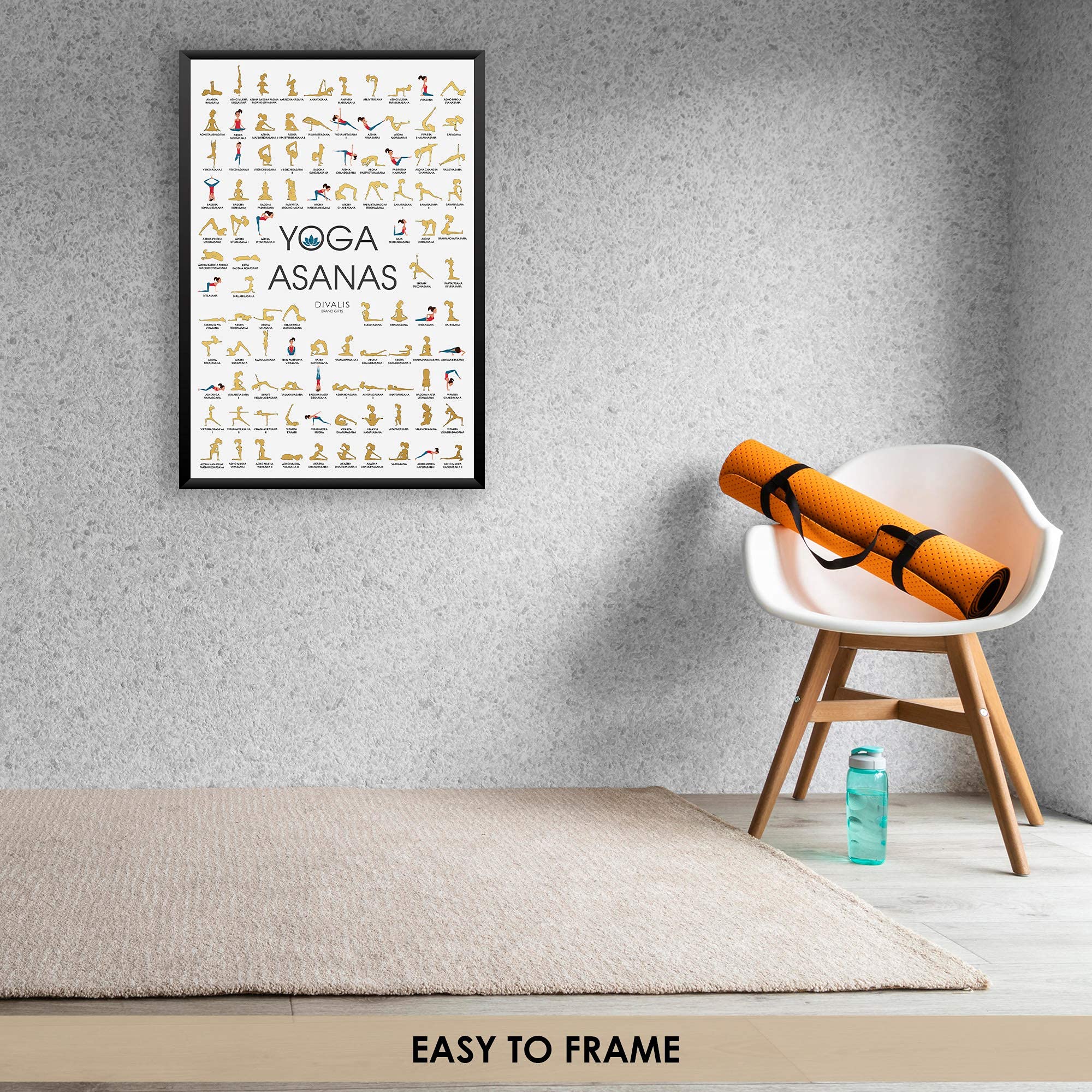 Top 100 Yoga Poses Scratch off Poster - Large Yoga Exercises Chart ...