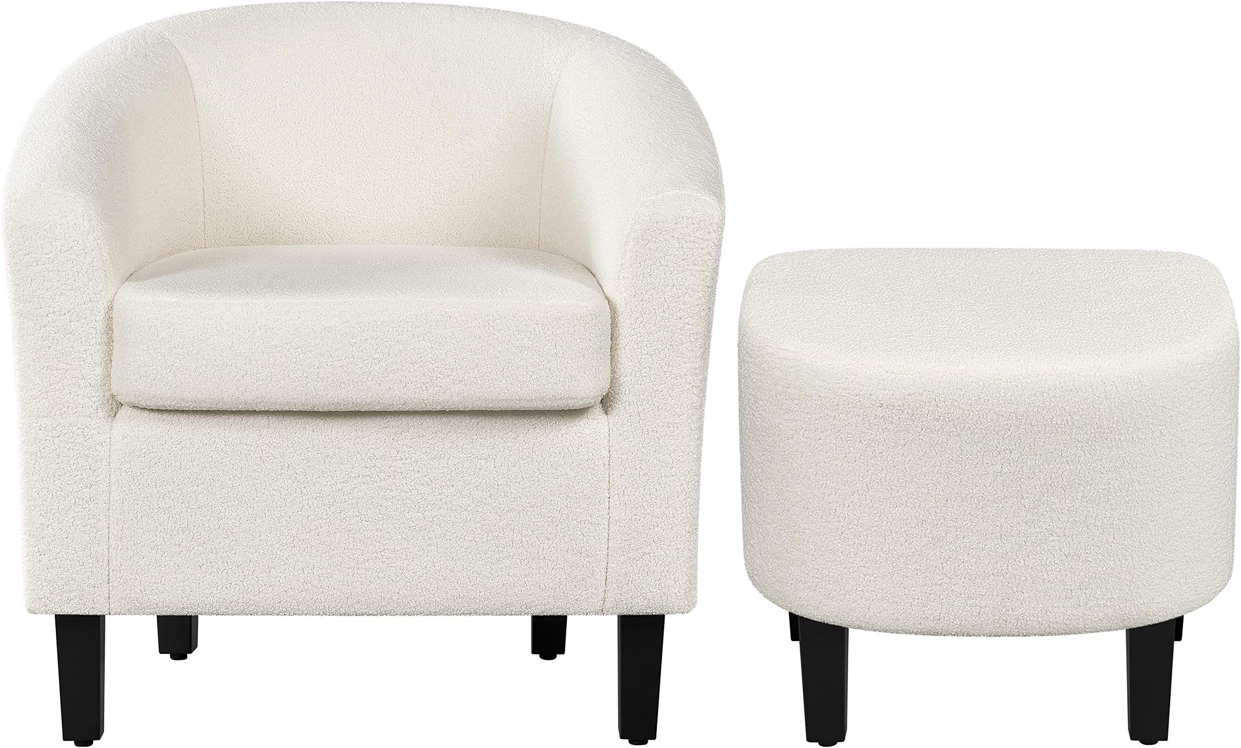 Amazon.com: DAZONE Accent Chair, Sherpa Chair White Fluffy Chair Teddy ...