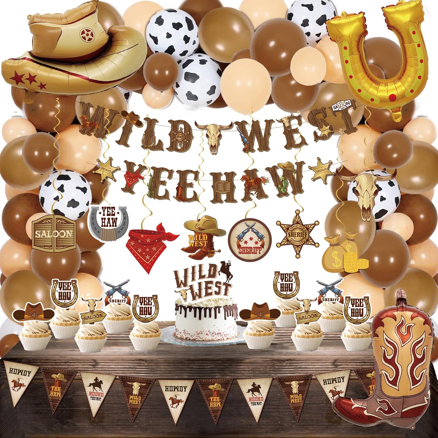 Amazon.com: Western Party Decorations - 120PCS cowboy party decorations ...