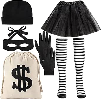 Amazon.com: FIOEOZ Halloween Robber Costume Set, 6 PCS Halloween Outfit ...