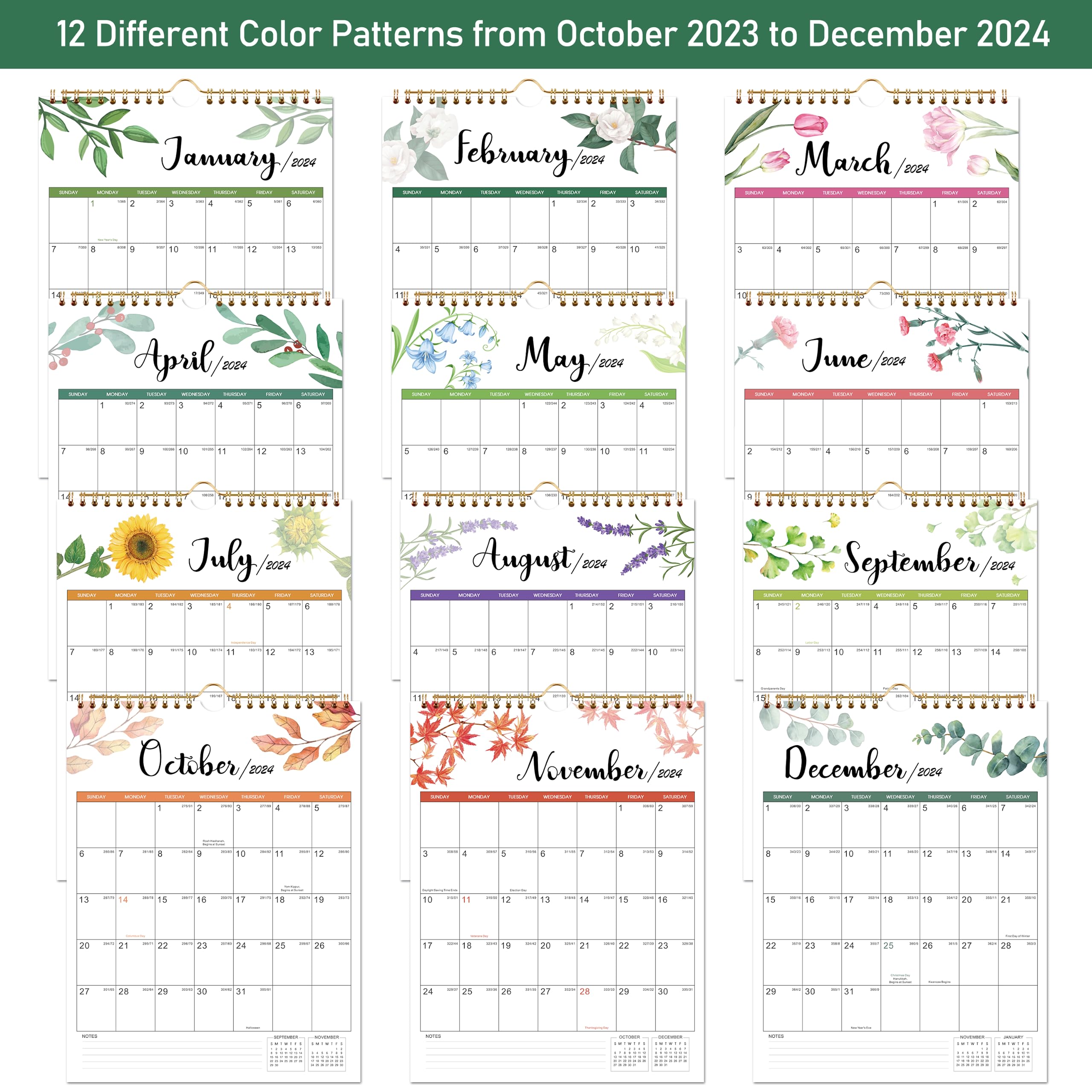 Snapklik.com : Calendar 2024 - Wall Calendar 2024 Includes Jan. 2024 ...