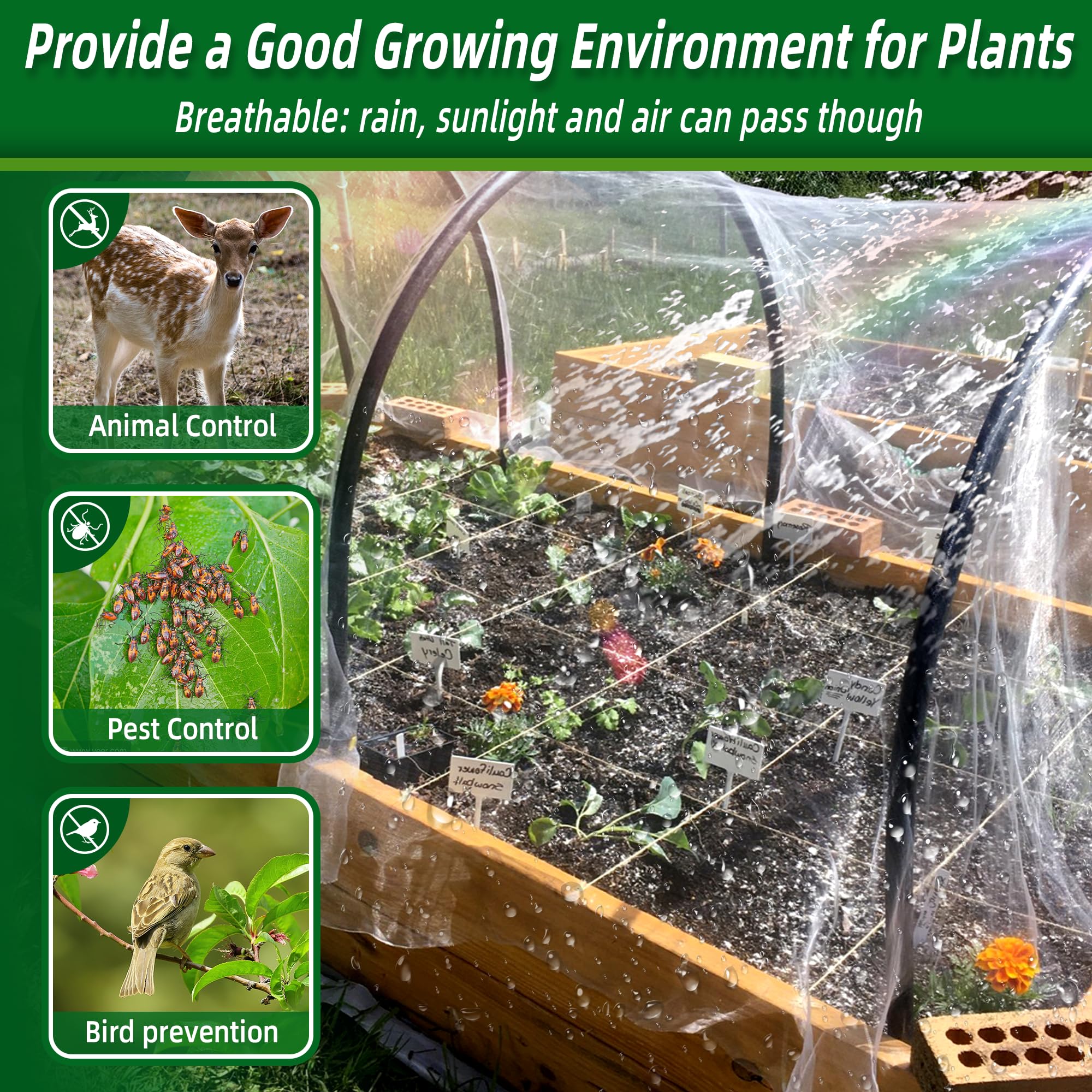 Snapklik.com : Garden Netting Pest Barrier - 10x33FT Ultra Fine Insect ...