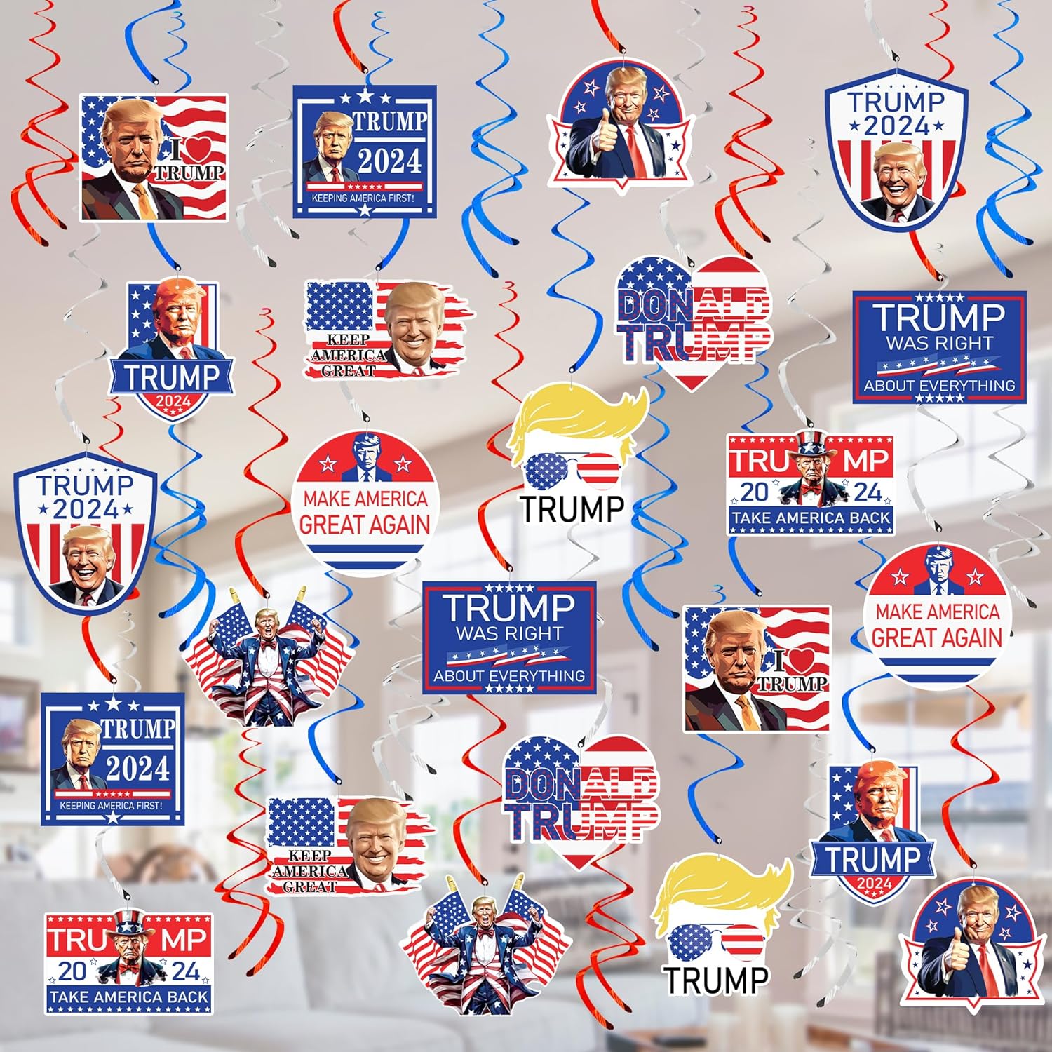Amazon.com: Trump 2024 Decorations Hanging Swirls - 36 Pcs Donald Trump ...