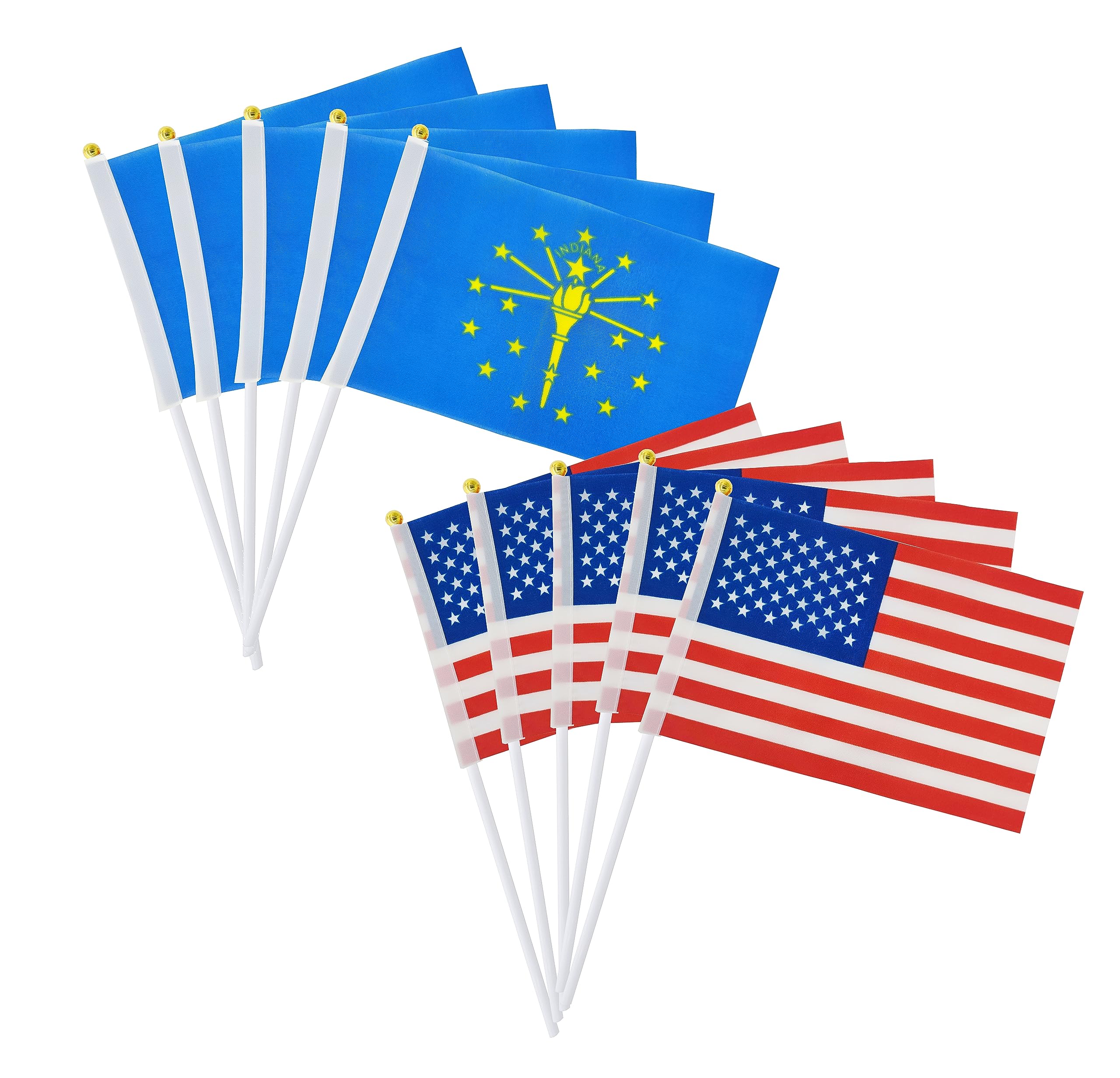 Amazon.com: 50 Pack American And 50 Pack Indiana State Flag,Hand Held ...