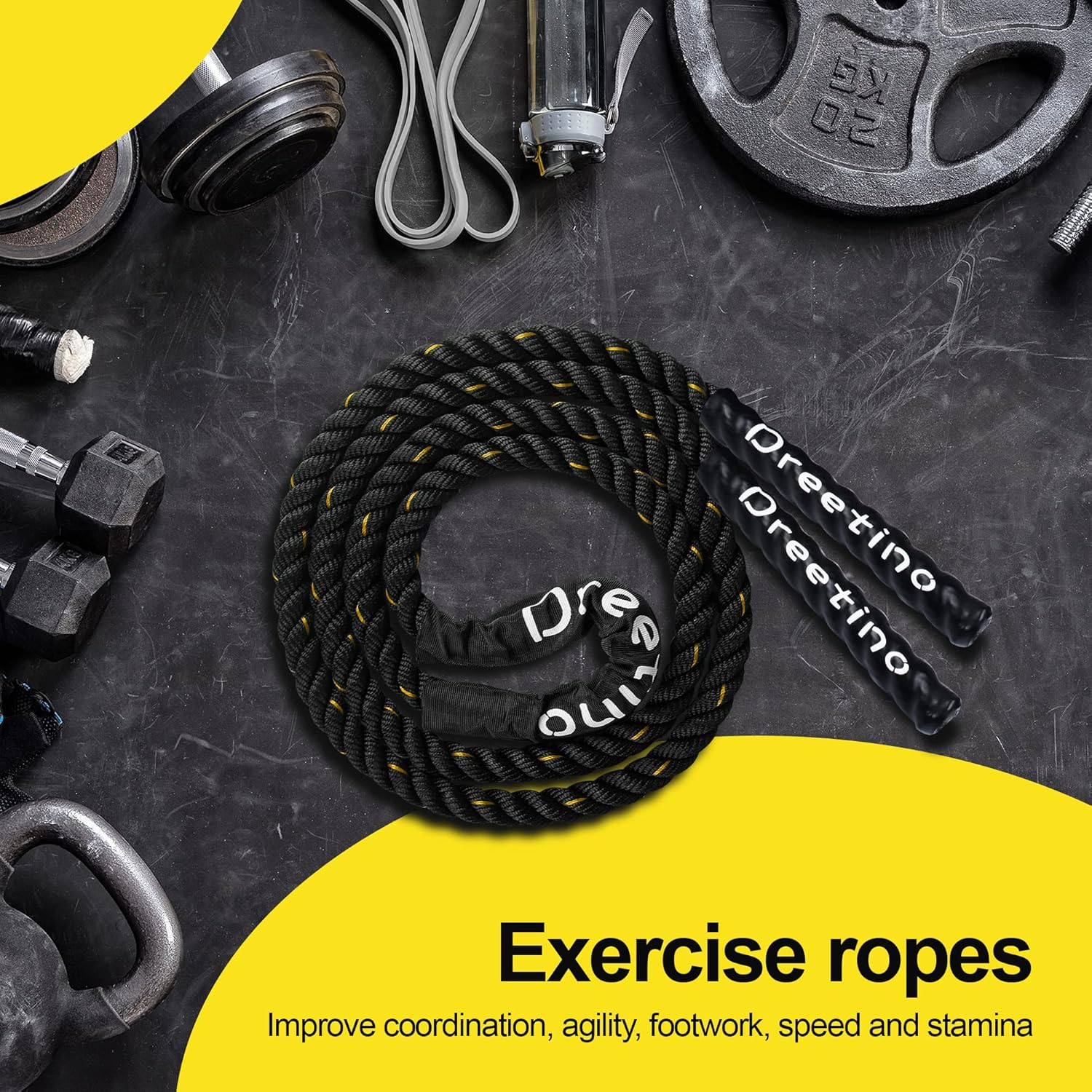 2LB2.8LB5LB-10FT Heavy Durable Jump Rope Adult Fitness Weighted Ropes ...