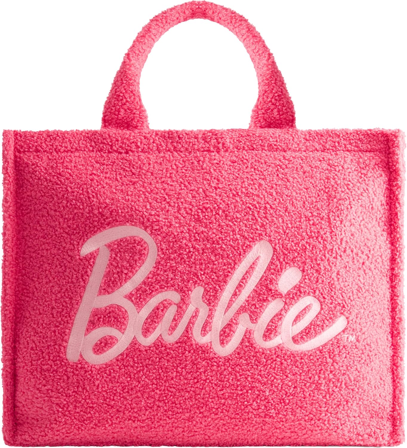 Amazon.com: FUL Barbie Large Tote Bag for Women, Faux Sherpa Travel ...