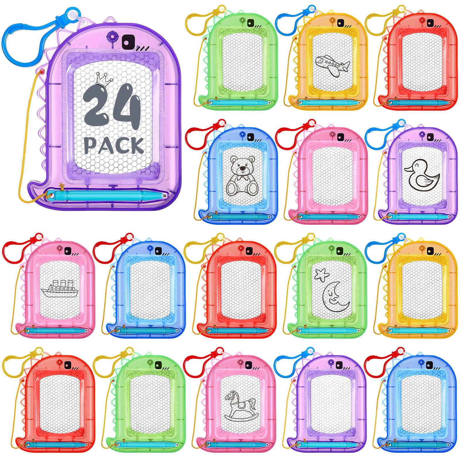 Amazon.com: 24 Pcs Mini Magnetic Drawing Boards Doodle Board for Kids ...