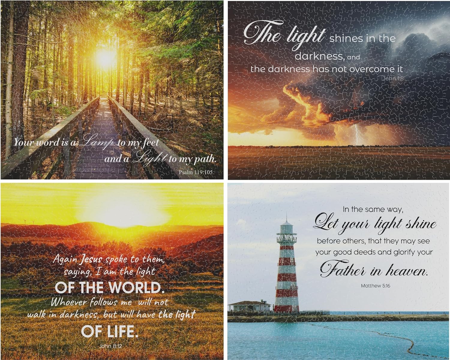 Amazon.com: Christian Puzzles for Adults 500 Pieces - 4-in-1 Bible ...