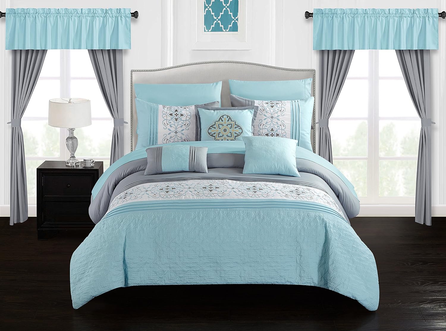 Amazon.com: Chic Home BCS06813-AN Emily 20 Piece Comforter Set Color ...