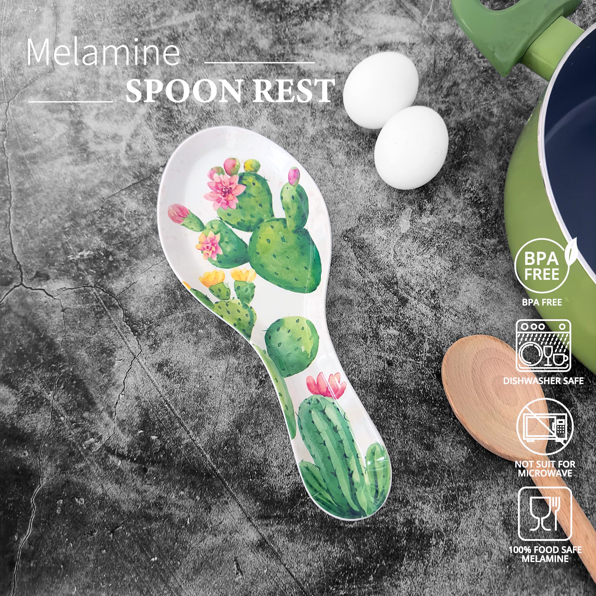 Snapklik.com : ware Cactus Melamine Spoon Rest, Cooking Spoon Holder ...