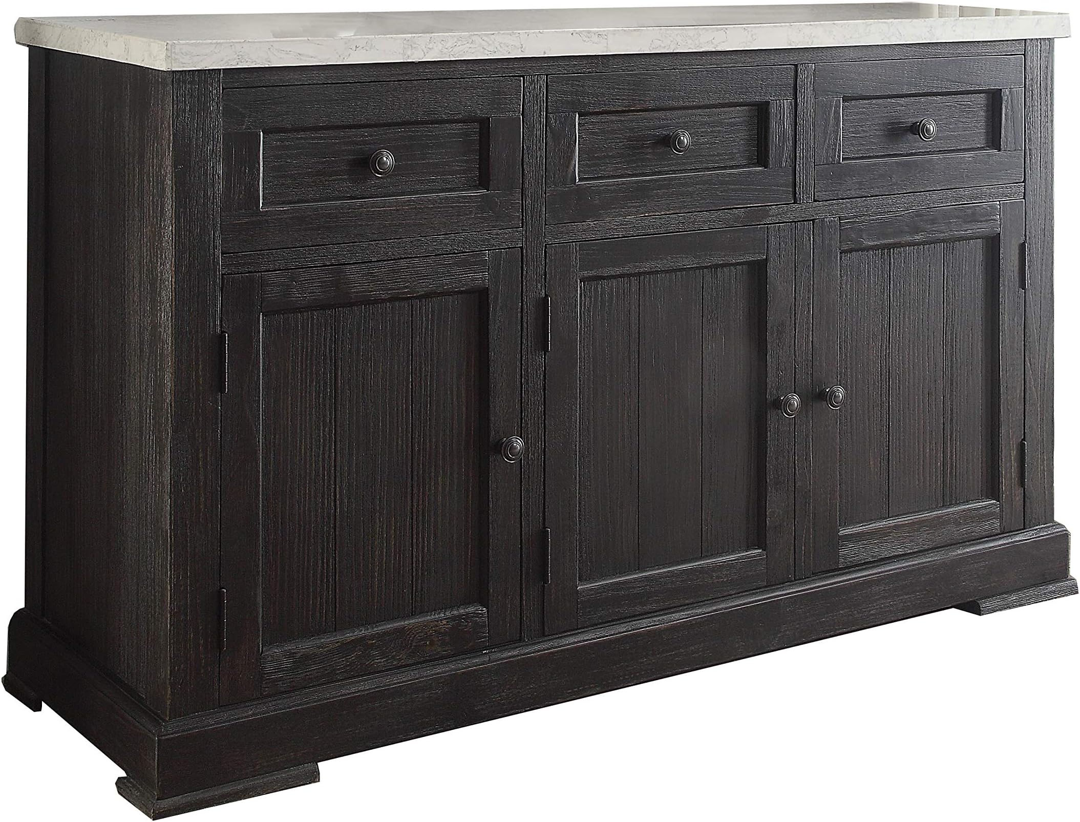 Amazon.com - Acme Nolan Server in White Marble and Salvage Dark Oak ...