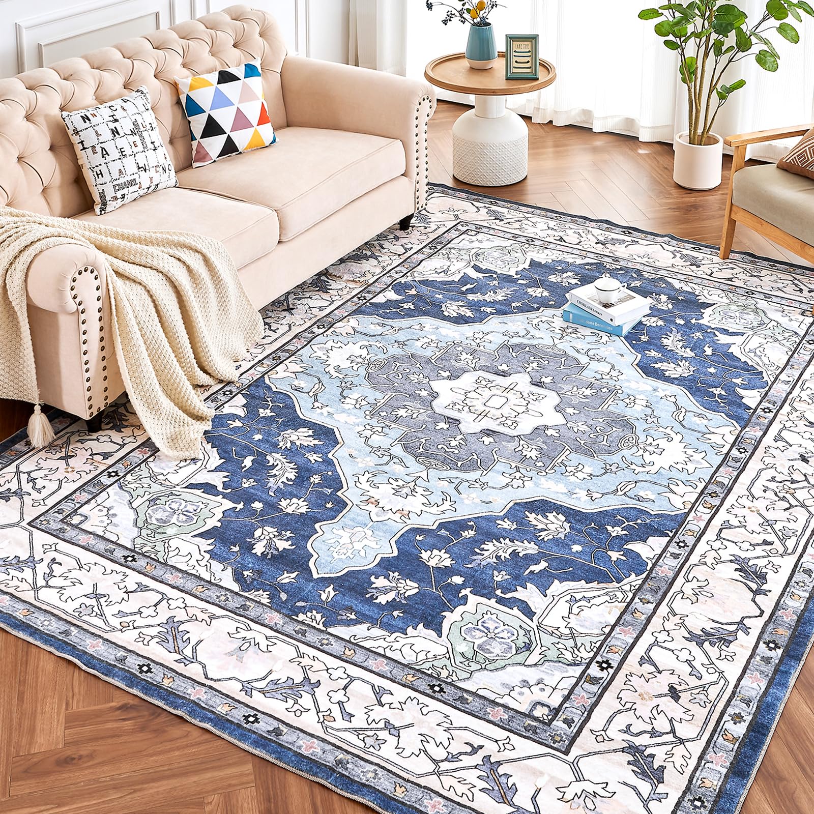 ROCYJULIN 8x10 Area Rugs for Living Room, Fluffy Faux Wool Area Rugs ...