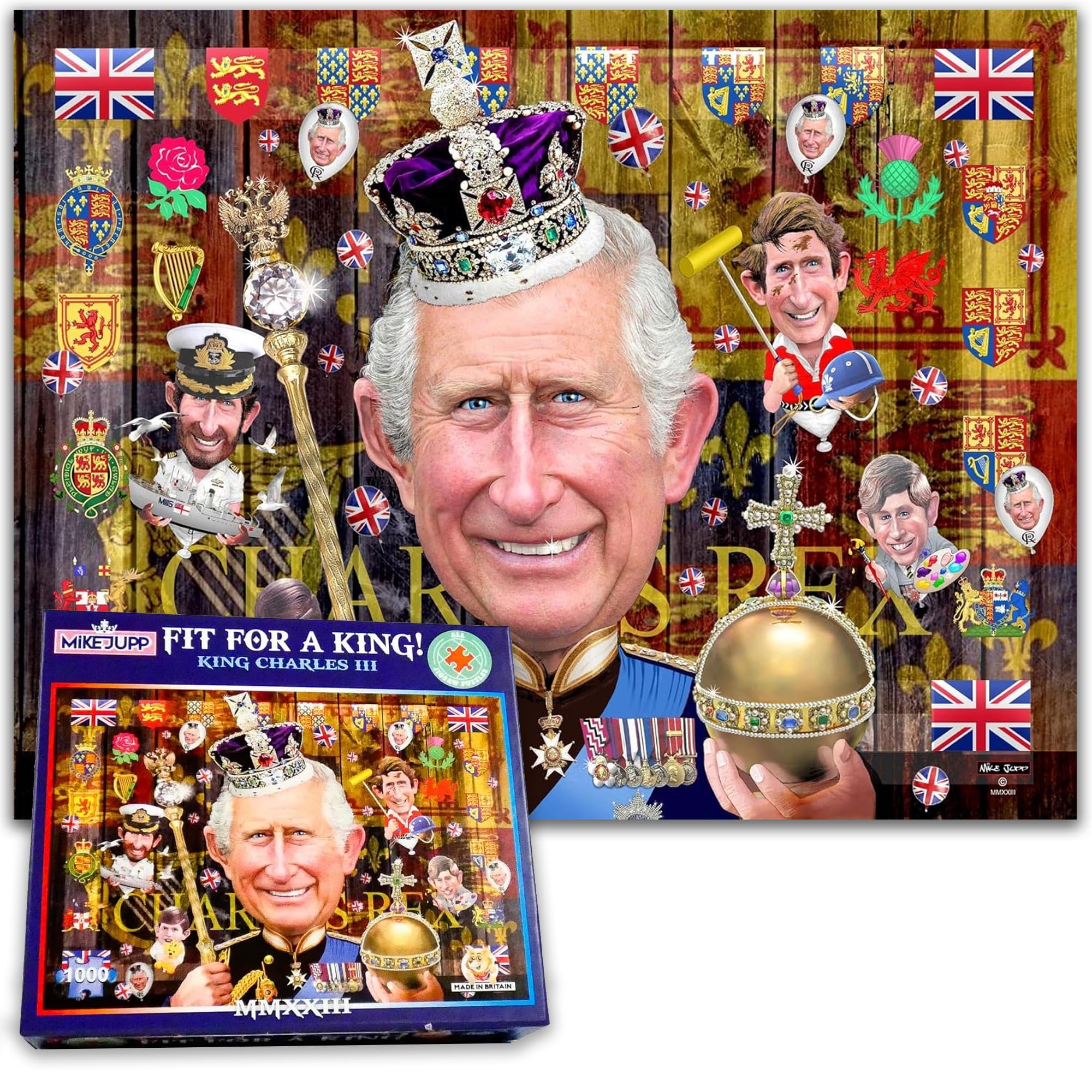 Amazon.com: King Charles III Coronation Puzzle - Fit for A King by Mike ...