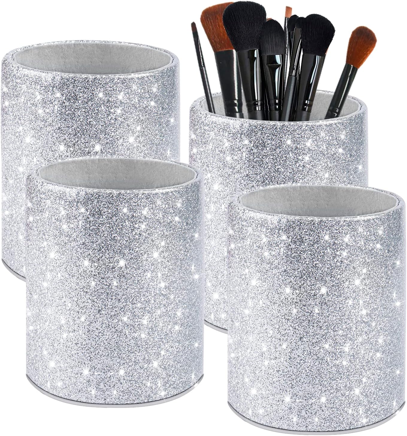 Amazon.com: Lragvtbk 4 Pcs Makeup Brush Holder Makeup Organizer Bling ...
