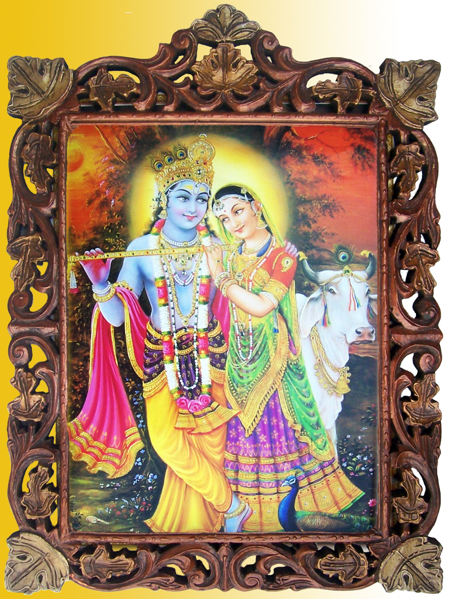 Senhor Radha Krishna Com Vaca Radha Krishna Bol, Bhaktivinoda Thakur,