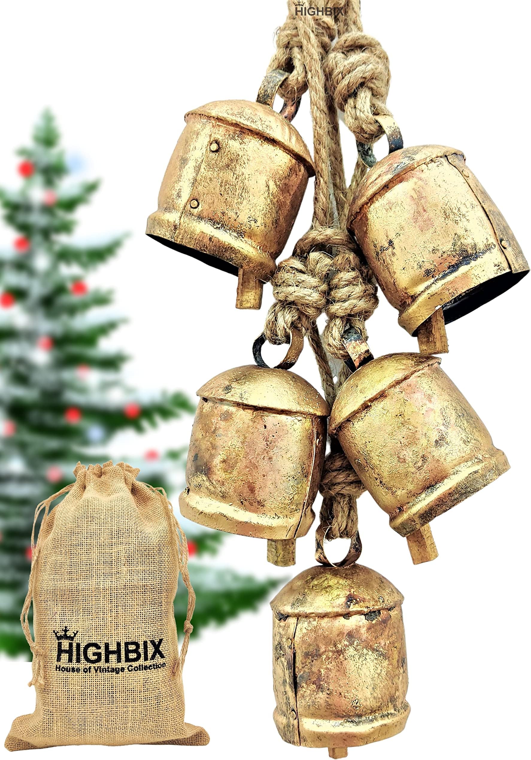 Amazon.com: HIGHBIX 10cm Large Rustic Vintage Lucky Round Cow Bells On ...
