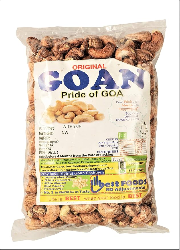 Original Goan Natural Cashew with Skin Goa Special Kaju (500g) : Amazon ...