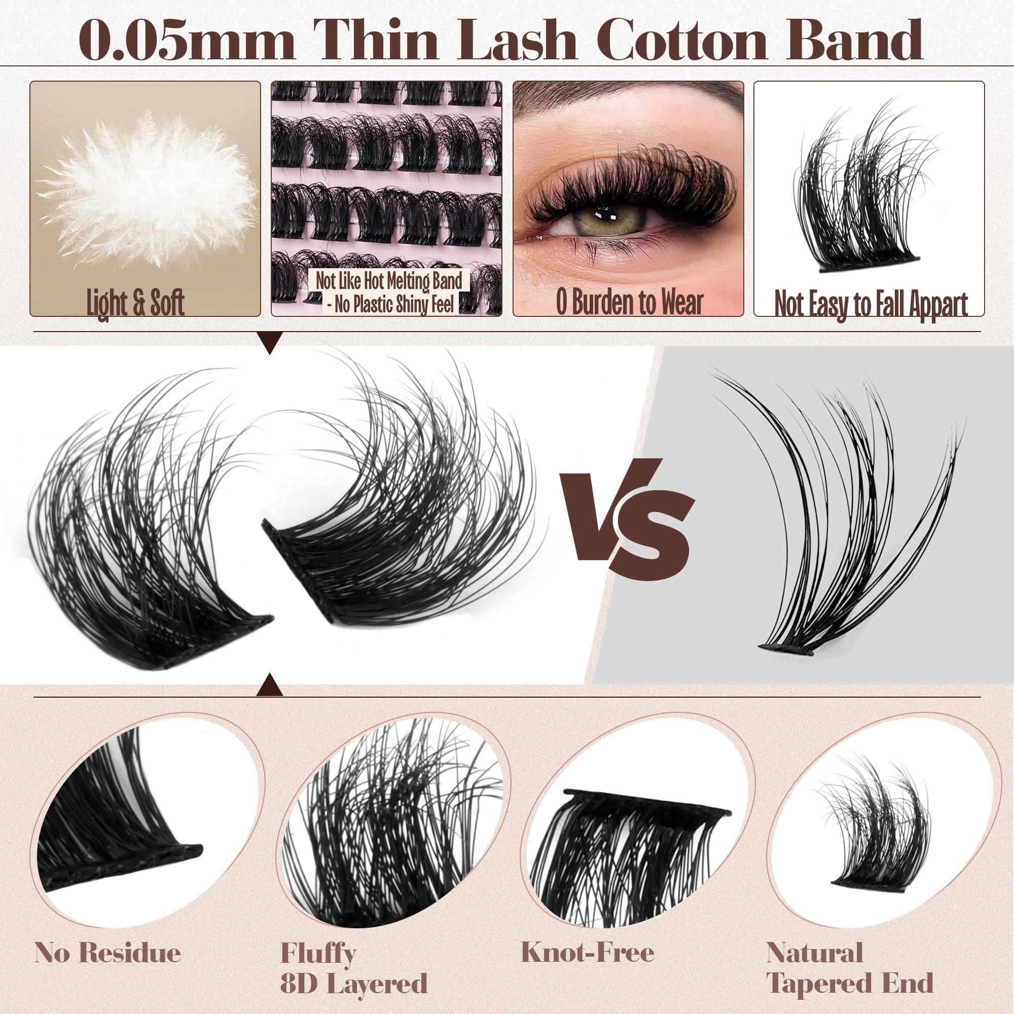 Snapklik.com : Pawotence Lash Clusters Fluffy Individual Lashes Cluster ...