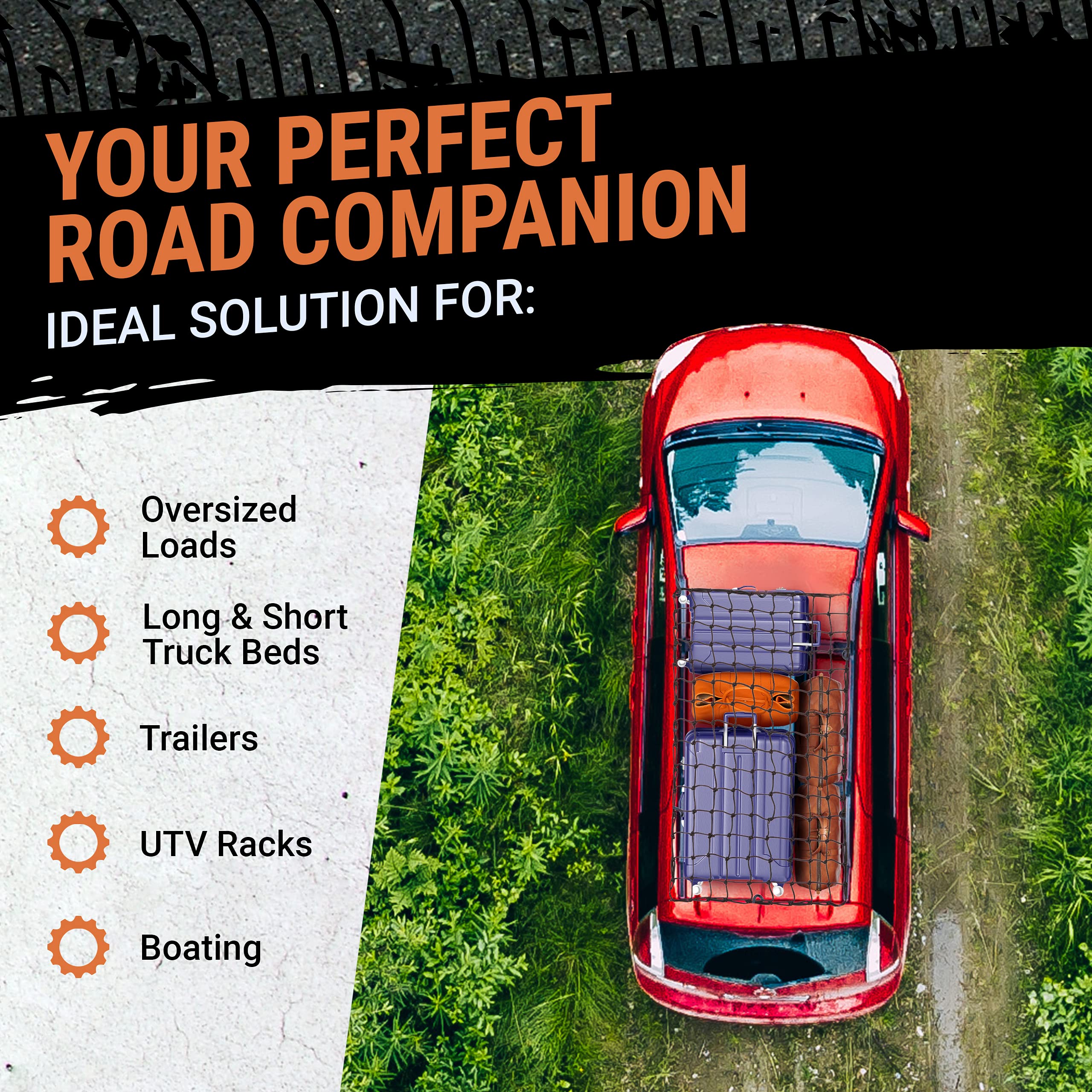 Grit Performance Cargo Net for Pickup Truck Bed - 4 x 6 Foot, Heavy ...