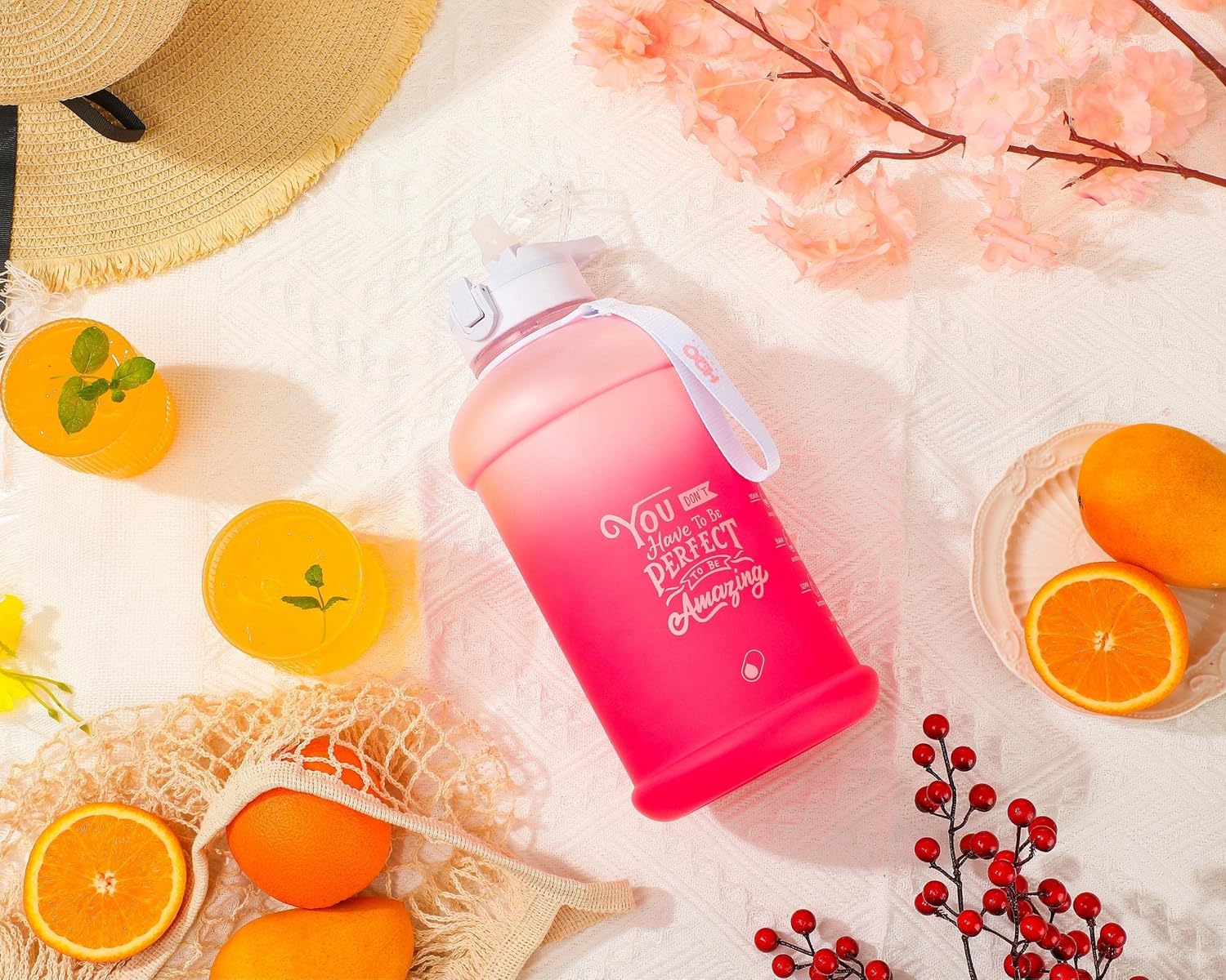 Buy H2O Capsule INSPO Half Gallon Water Bottle with Time Marker and ...