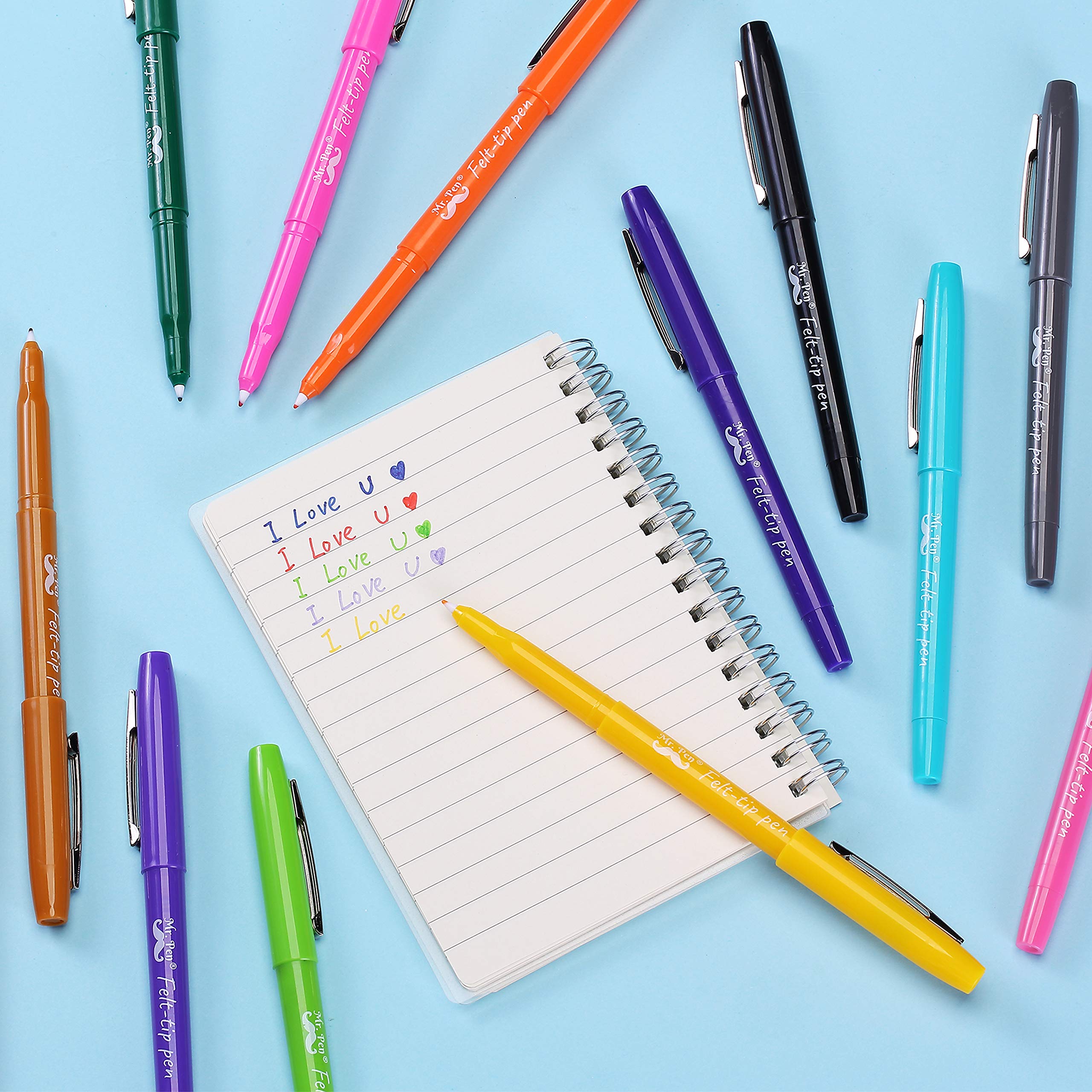 Mr. Pen- Felt Tip Pens, 16 Pack, Colored Felt Tip Pens, Marker Pens ...