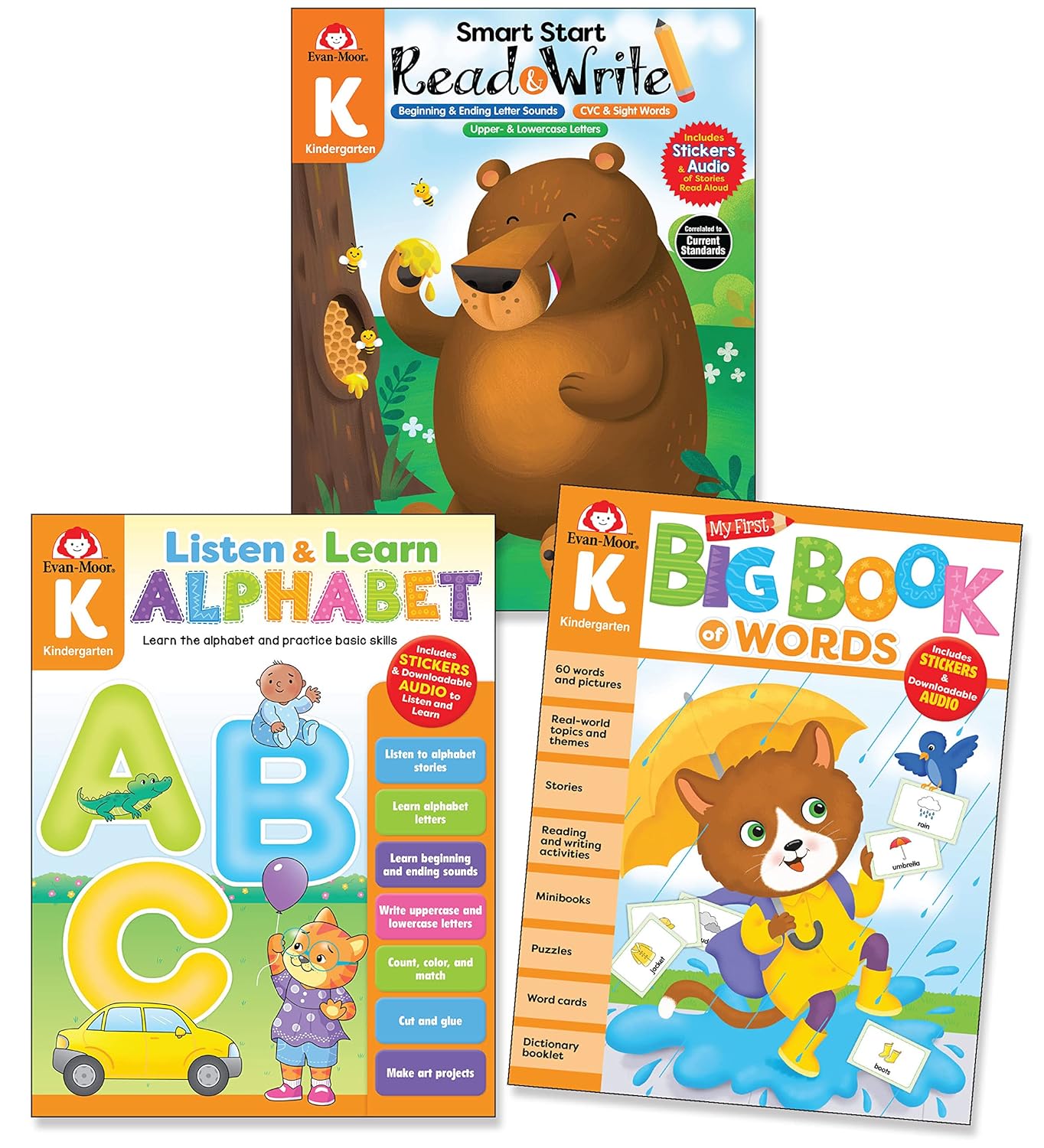 Evan-Moor’s Learn to Read Workbooks Bundle, Kindergarten, Grade K ...