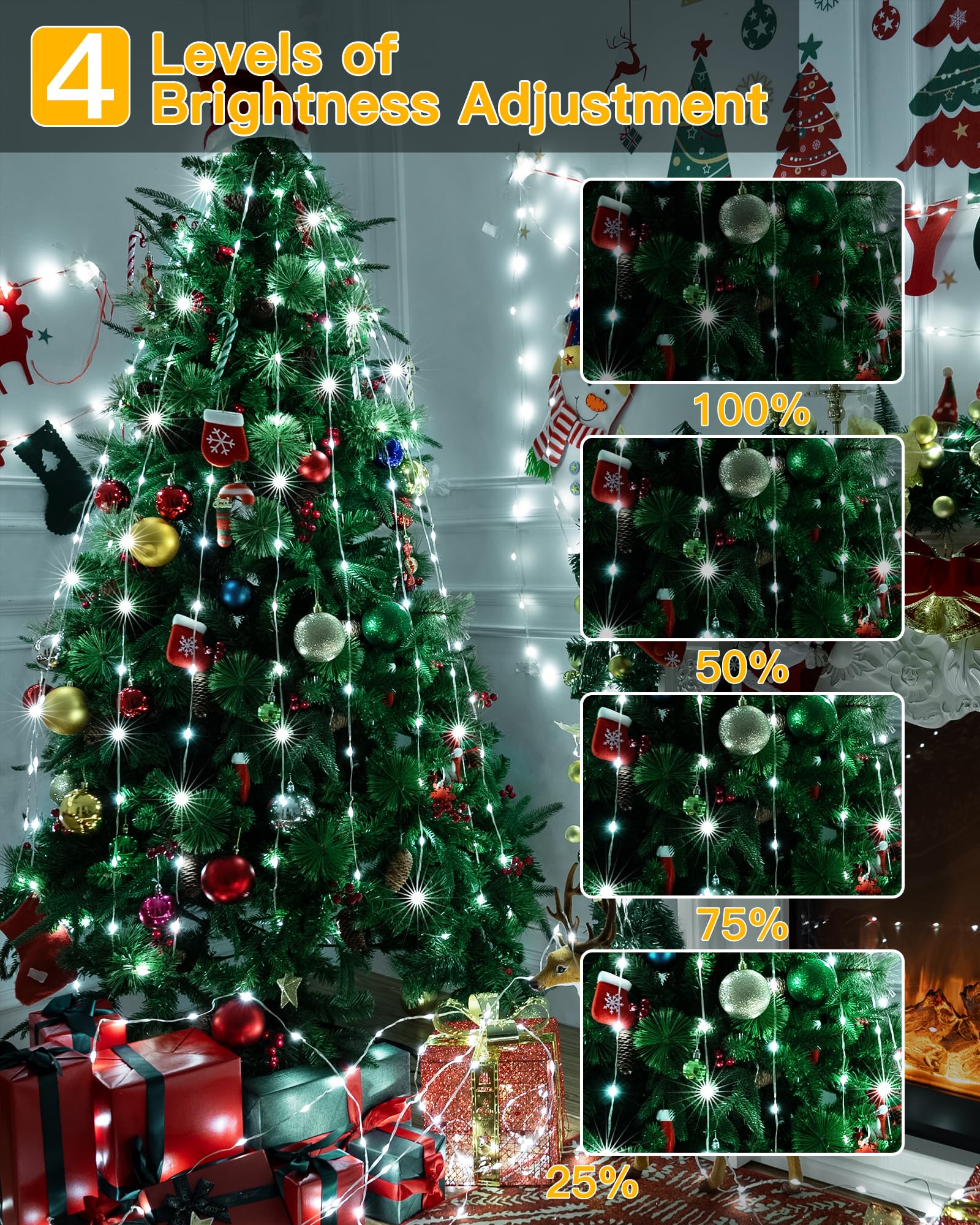 shineshine Christmas Lights Outdoor with 1000LED 328FT, IP67 Waterproof ...