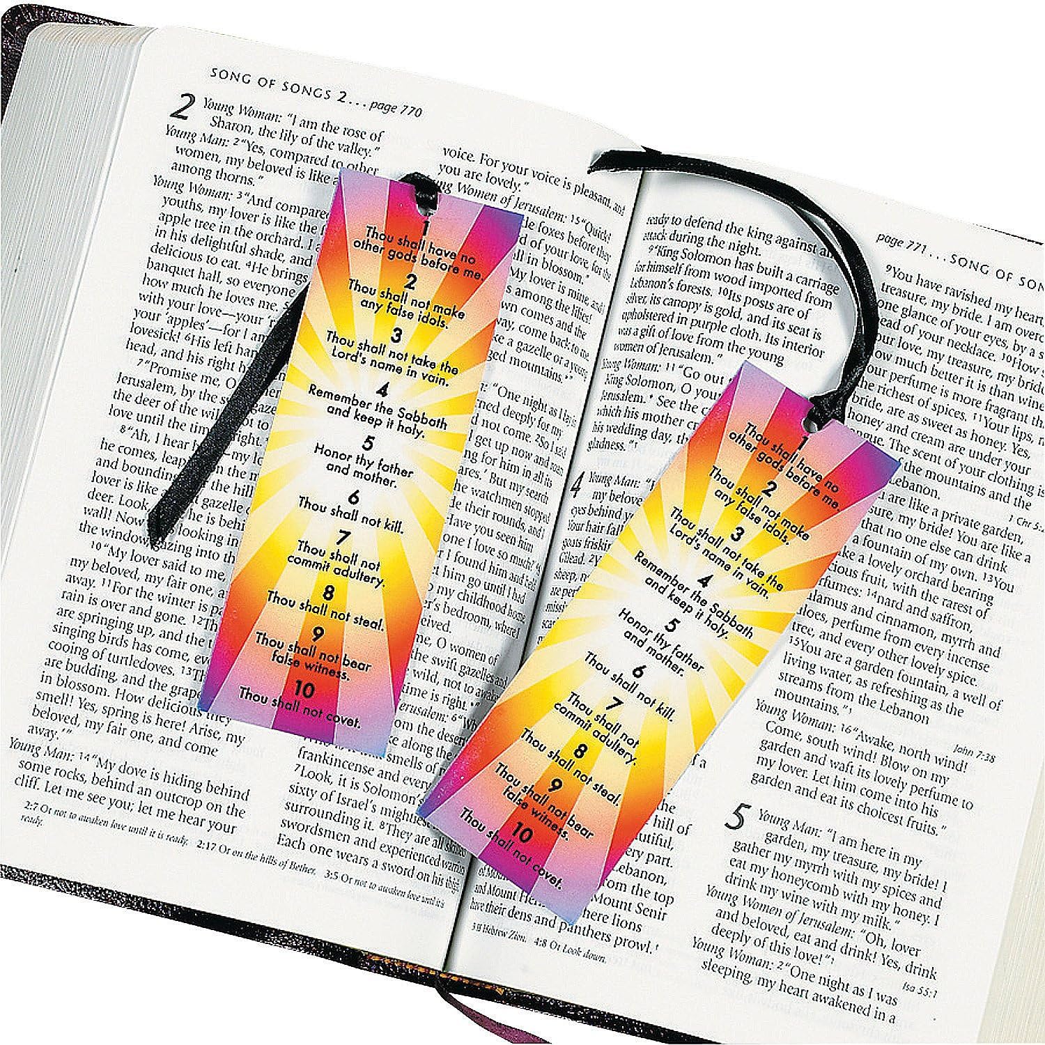 Amazon.com: (Pack of 50) Religious Ten Commandments Bookmarks for Kids ...