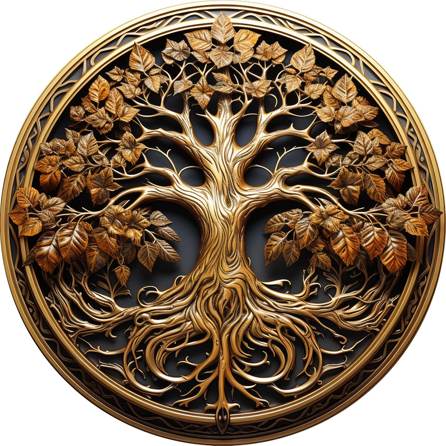 Amazon.com: Tommery 8x8 Inch Round Tin Metal Sign - Beautiful Tree of ...