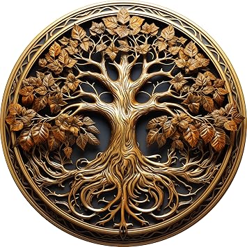 Amazon.com: Tommery 8x8 Inch Round Tin Metal Sign - Beautiful Tree of ...