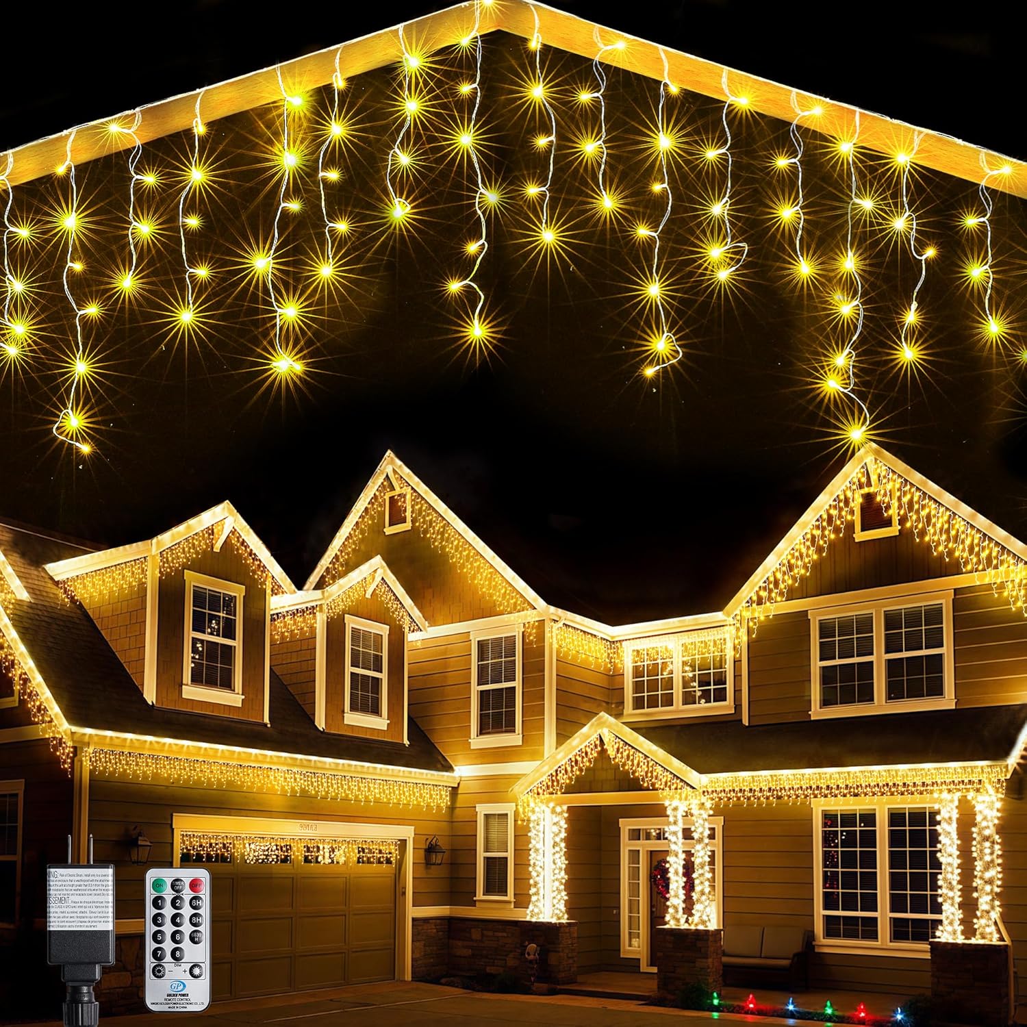WBao Christmas Lights Outdoor, 432 LED 33FT Icicle Lights with 81 Drops ...