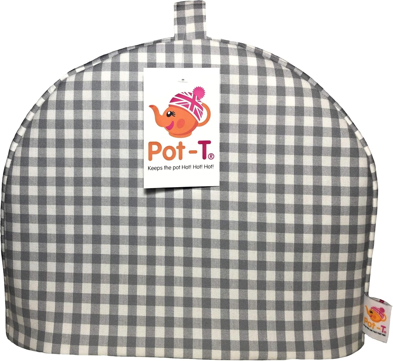 Pot-T® INSULATED Tea Cosy Cozy in Gingham Prints (Grey Gingham ...