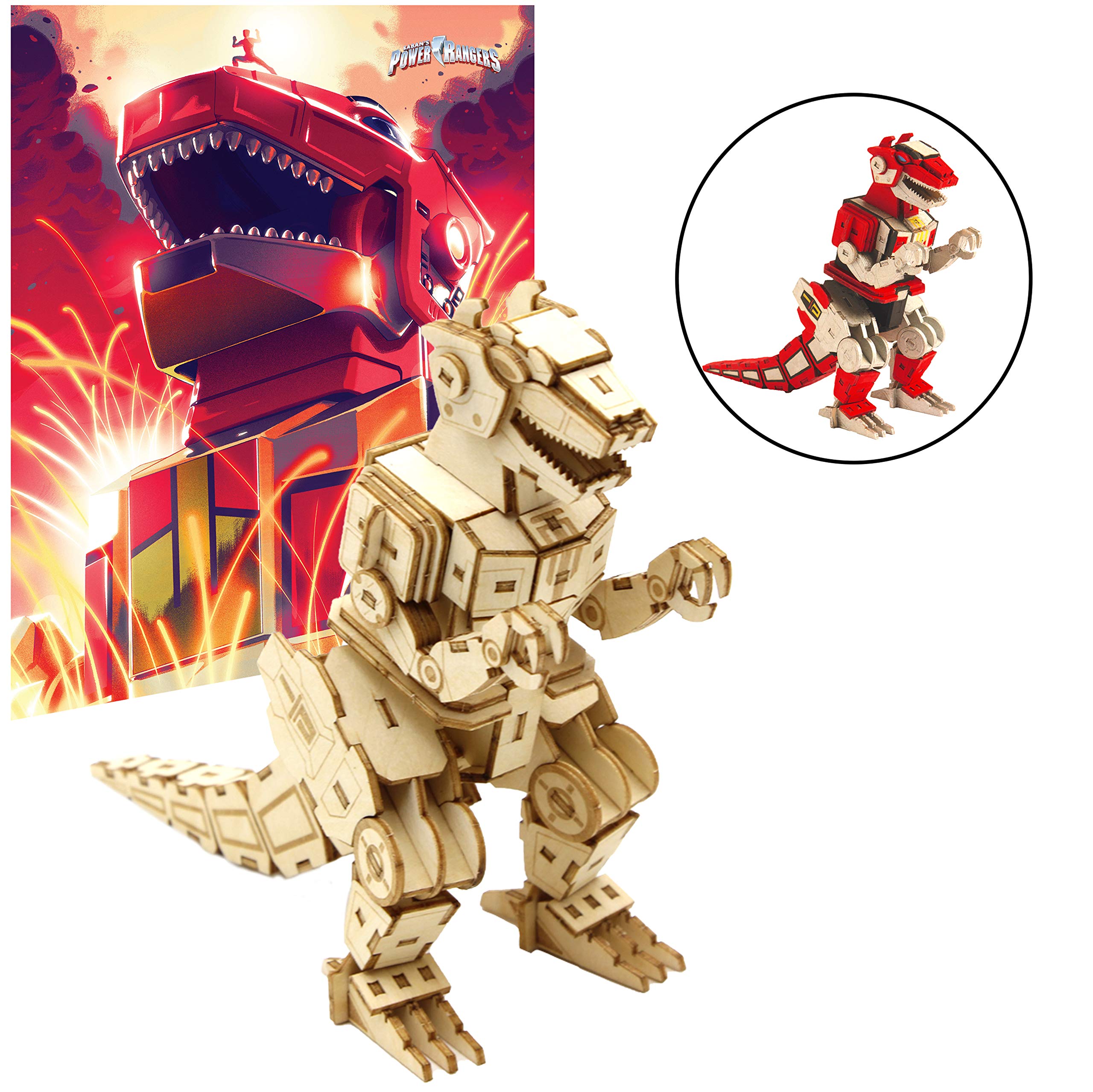 Buy IncrediBuilds Mighty Morphin Power Rangers T-Rex Dinozord and 3D ...