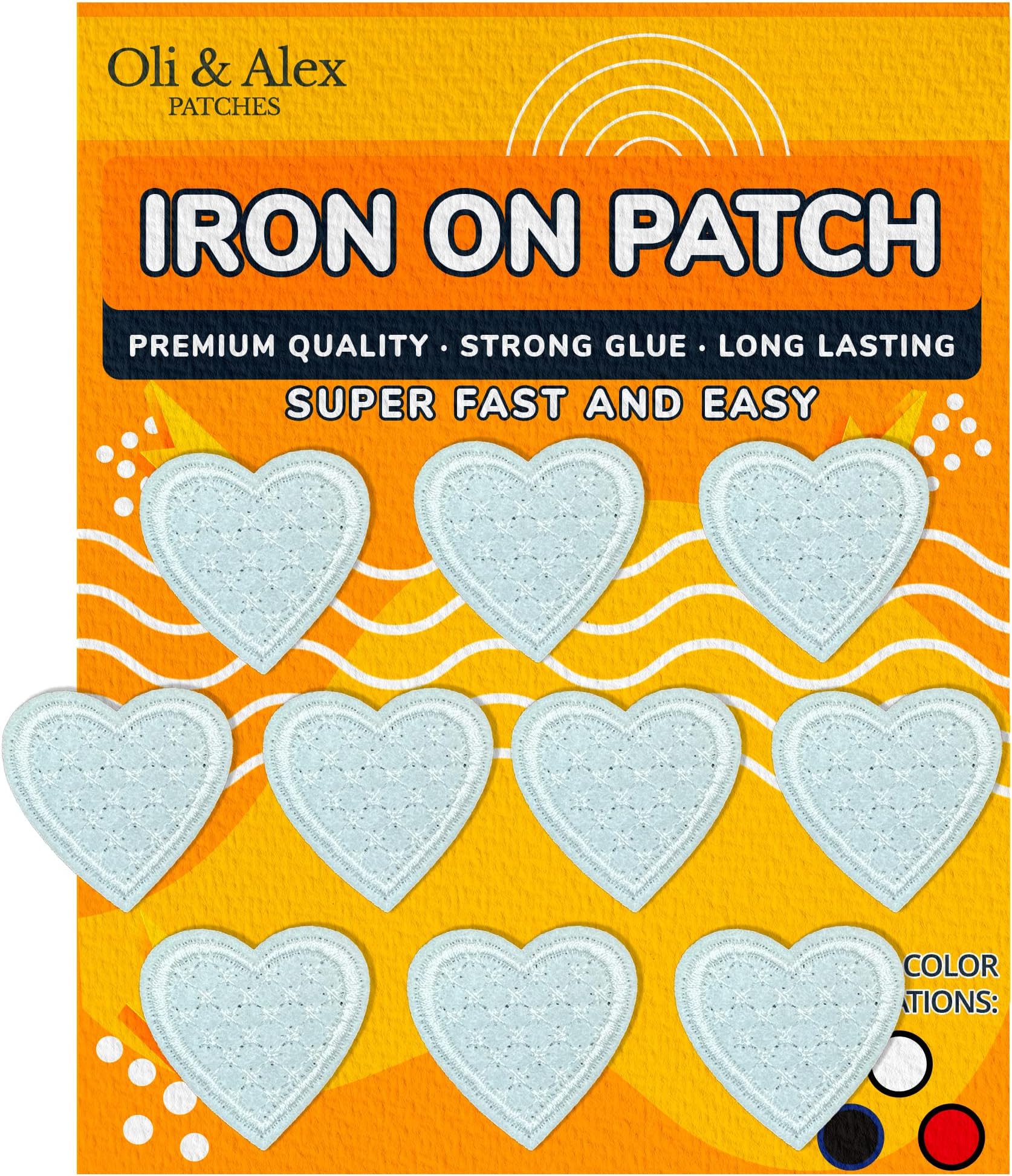 Amazon.com: Zlettery 24pcs White Heart Iron on Patches, Heart Embroidered Patches for Clothing ...
